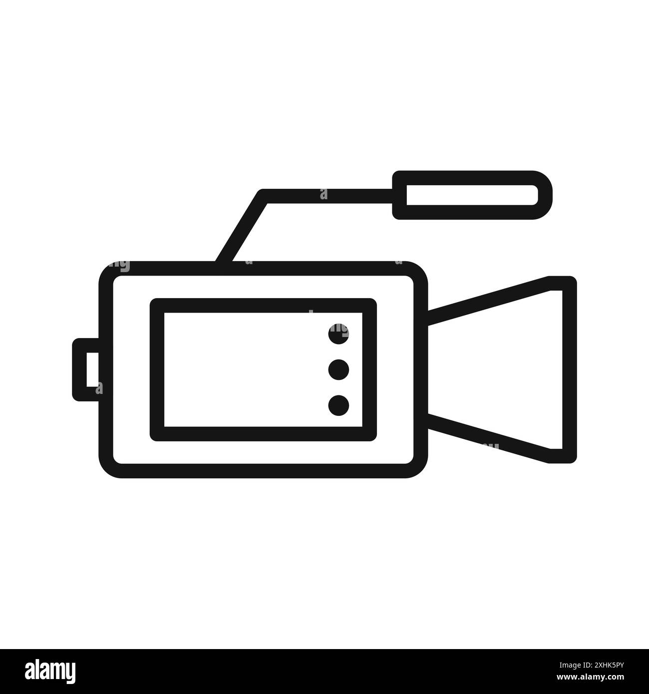 Camcorder icon Black line art vector in black and white outline set collection sign Stock Vector ...