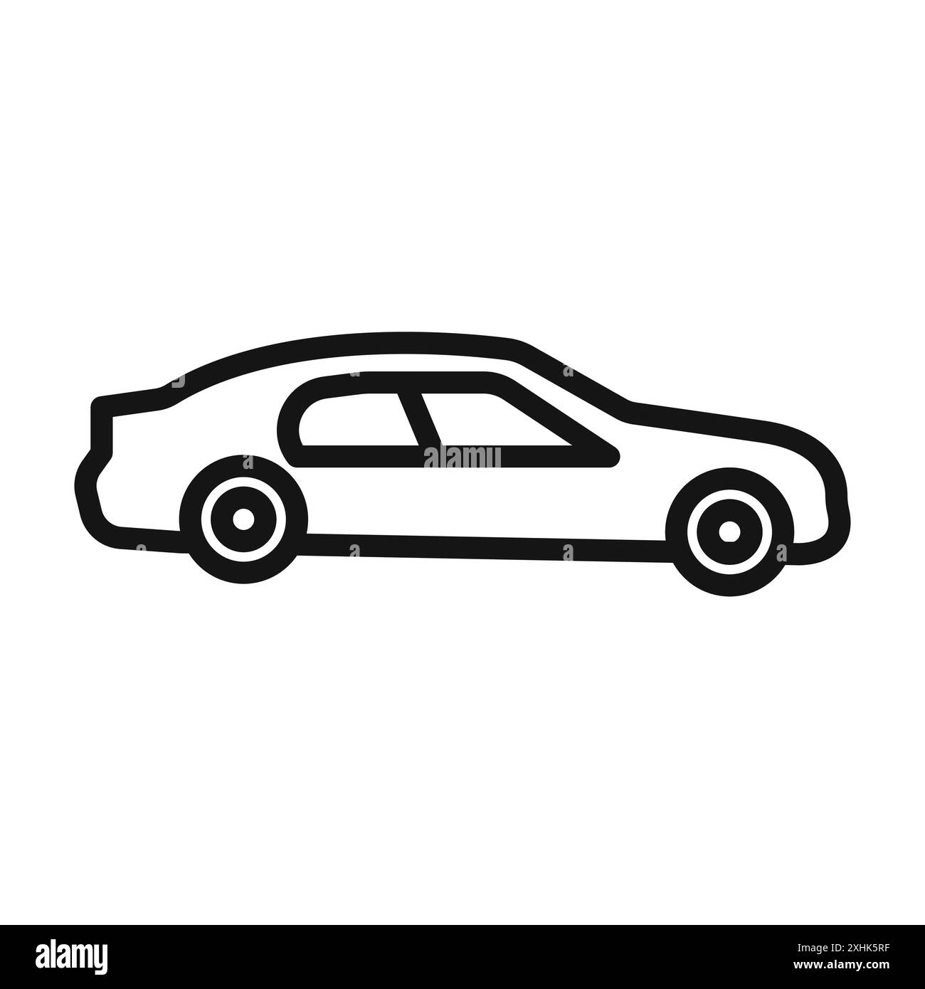 Car side view icon Black line art vector in black and white outline set ...