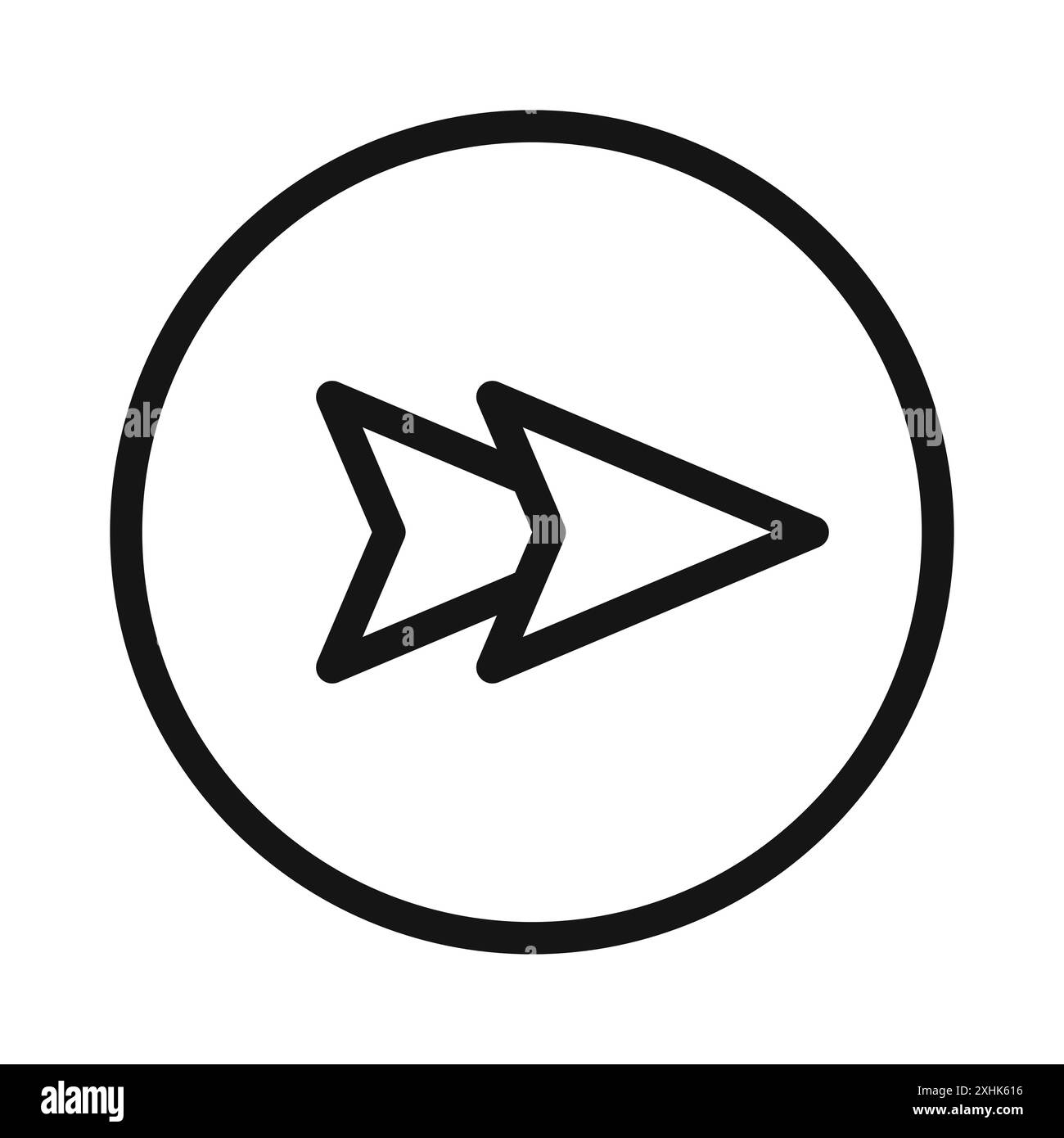 Forward icon Black line art vector in black and white outline set ...