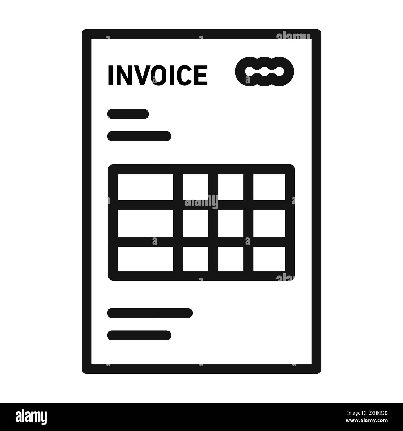 File invoice icon Black line art vector in black and white outline set ...