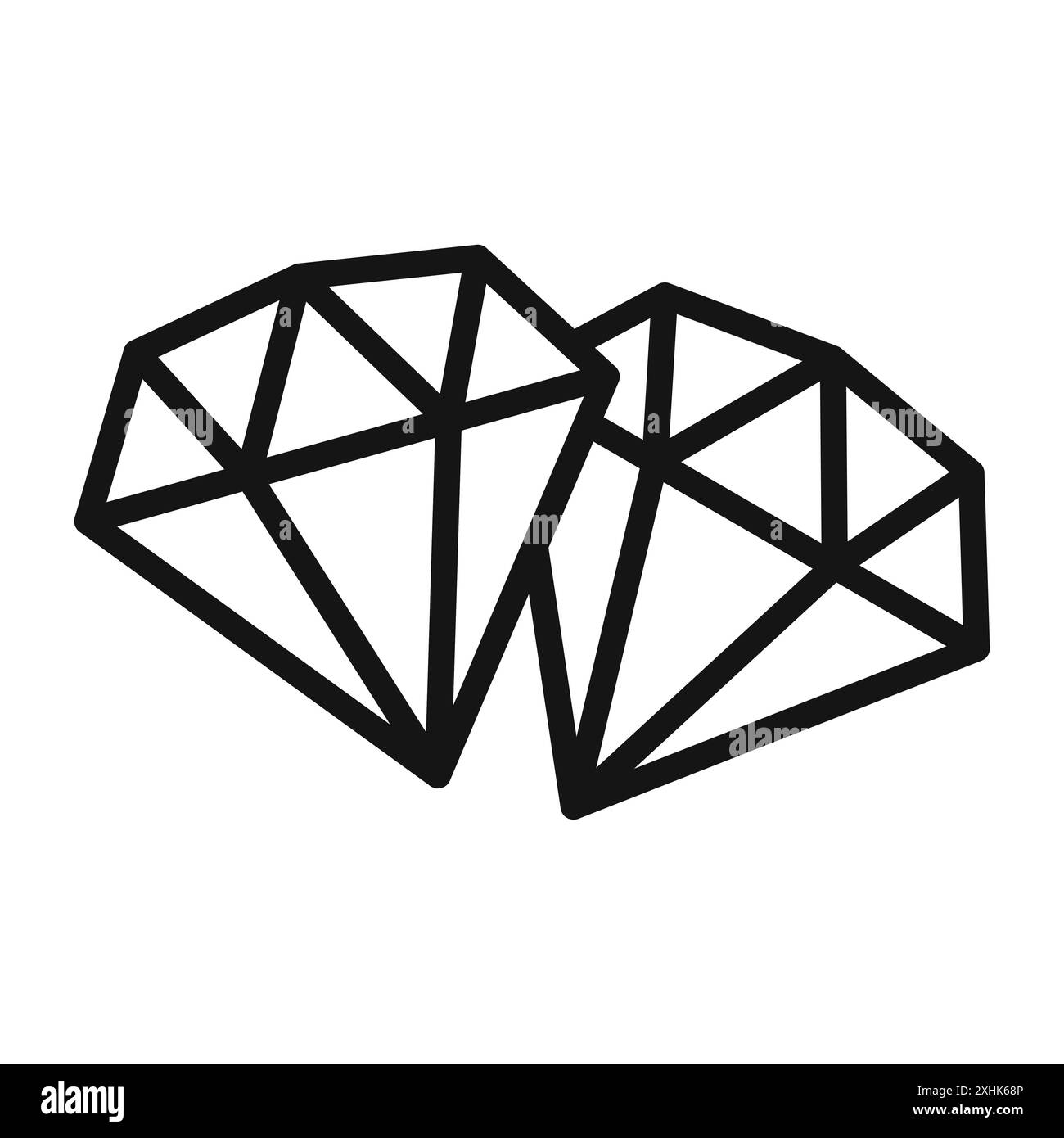 Gem icon Black line art vector in black and white outline set collection sign Stock Vector Image ...