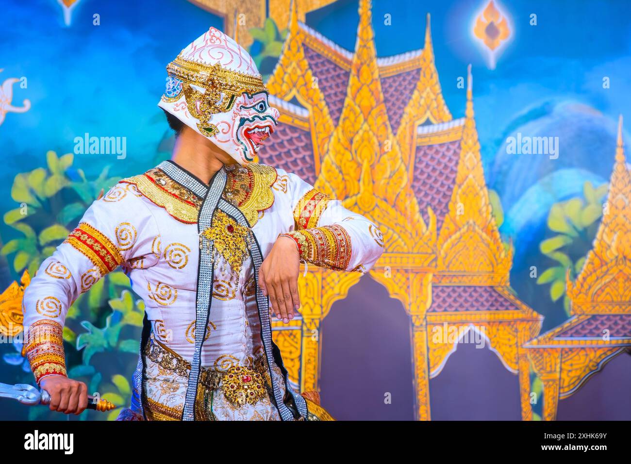 Bangkok, Thailand - May 15 2024: Khon Masked Dance is a mixture of Thai ...
