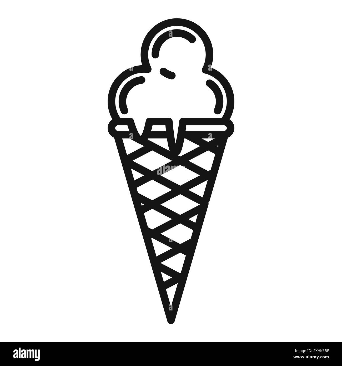 Ice cream icon Black line art vector in black and white outline set collection sign Stock Vector ...