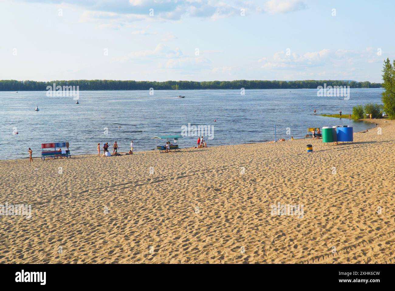 Samara, Russia - circa January, 2022: View of the empty beach on the ...