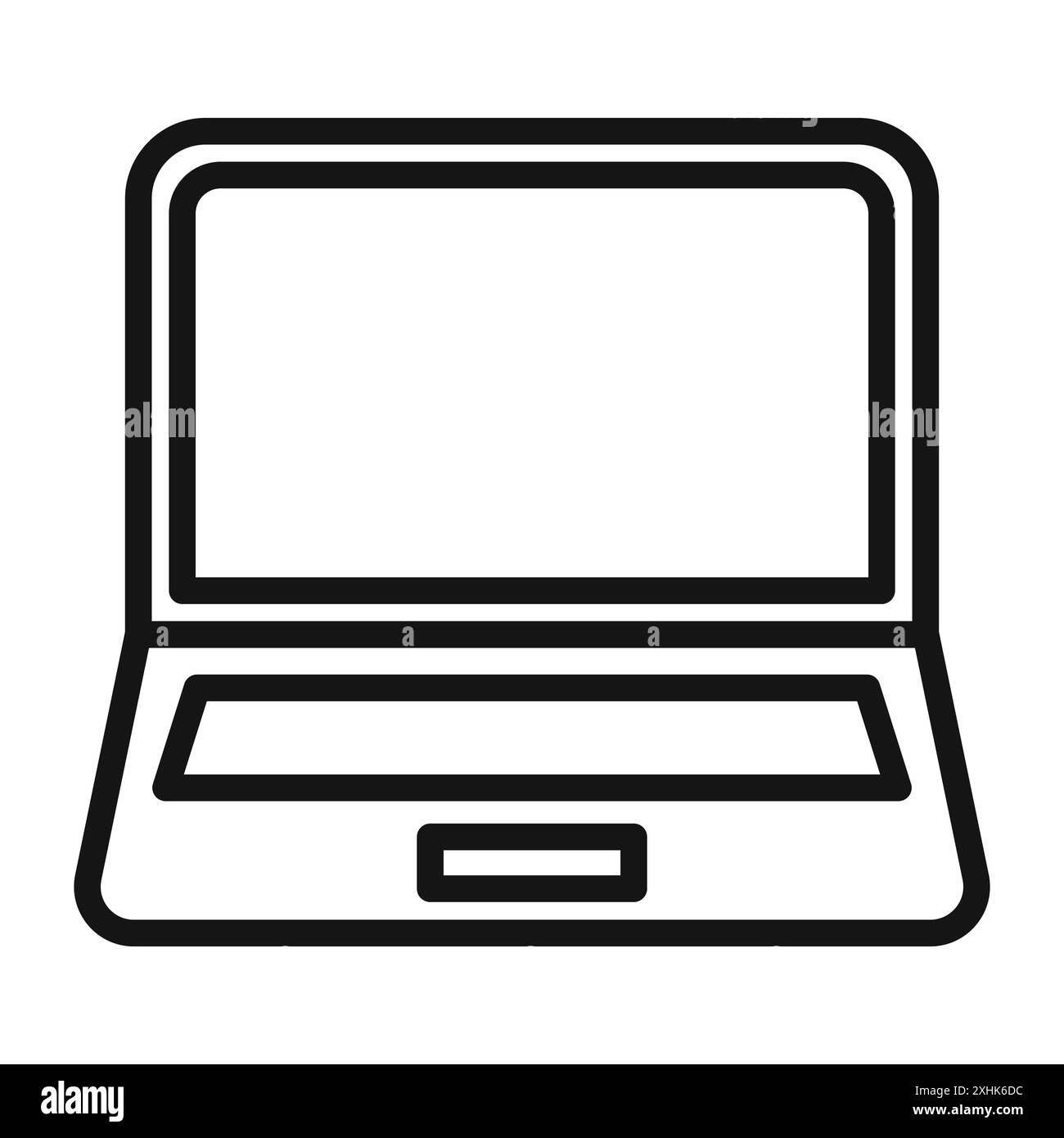 Laptop icon Black line art vector in black and white outline set ...