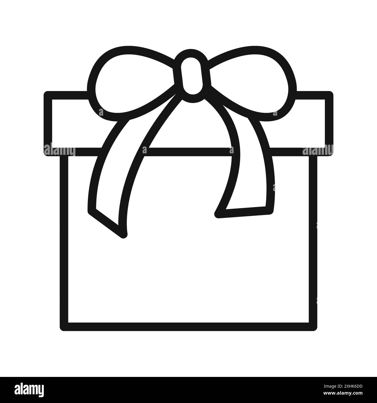 Gift icon Black line art vector in black and white outline set ...
