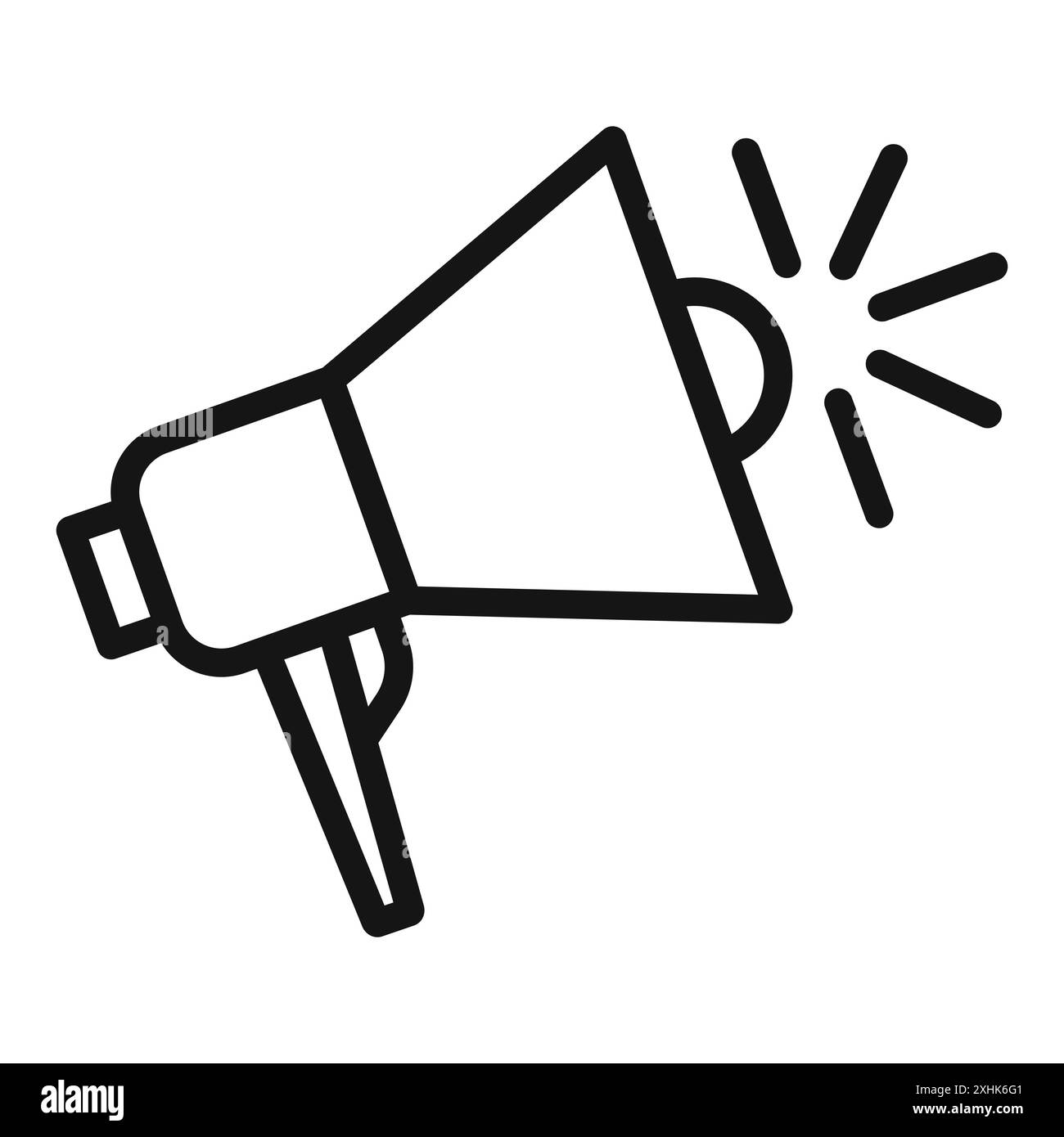 Megaphone line icon in Black and White Stock Photos & Images - Alamy