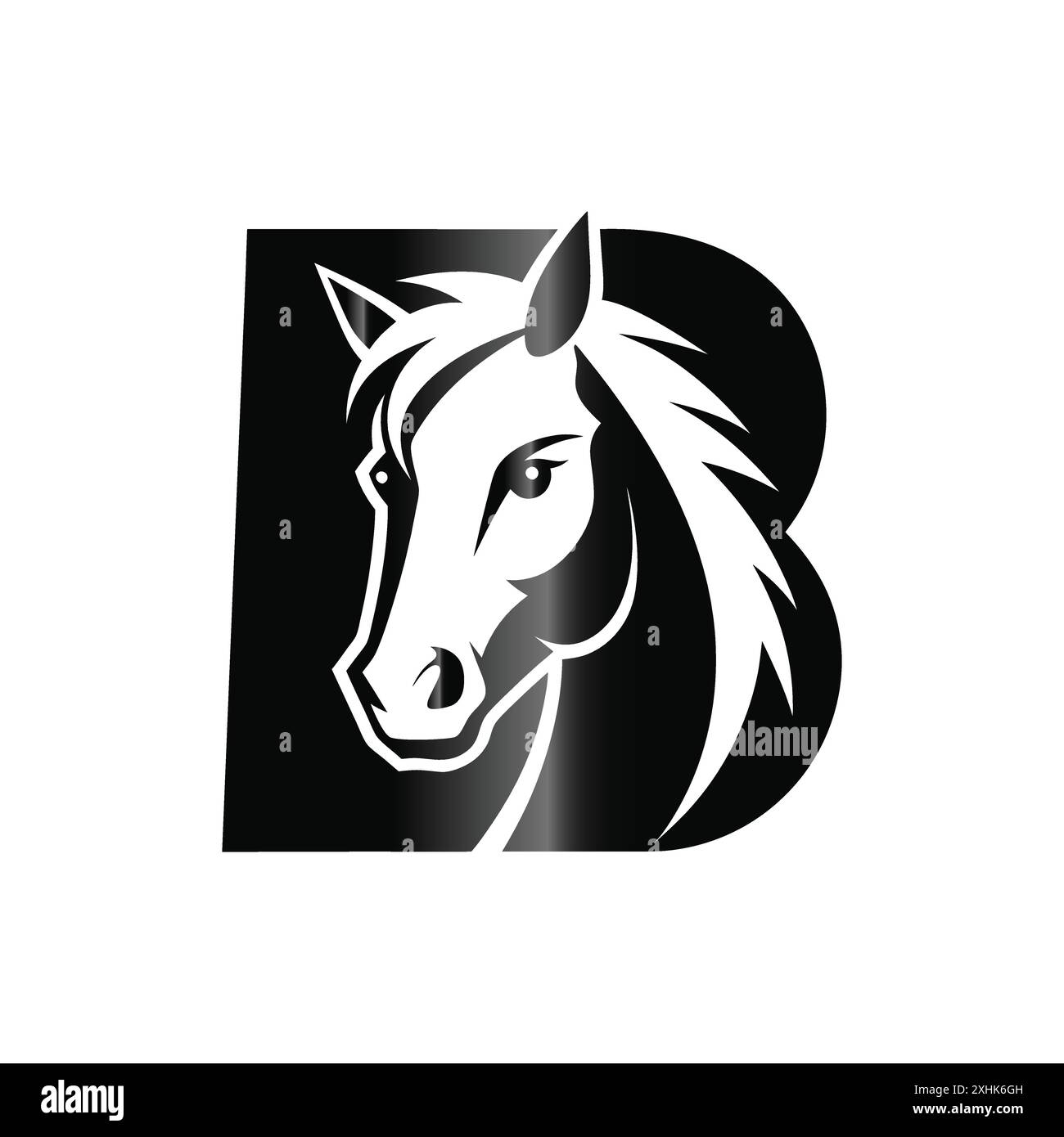 letter B Horse's head luxury logo and icon vector illustration template ...