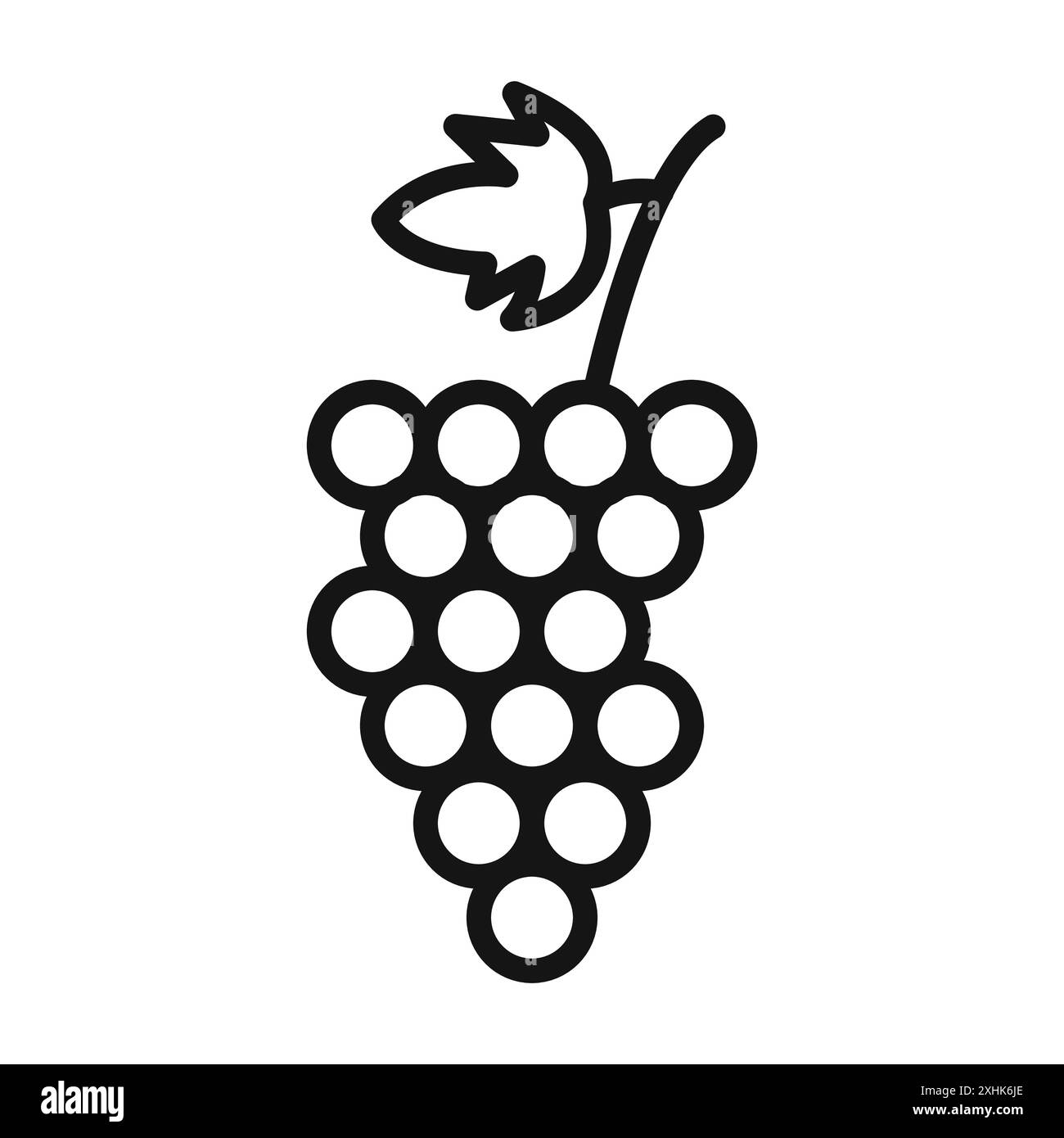 Grape icon Black line art vector in black and white outline set ...