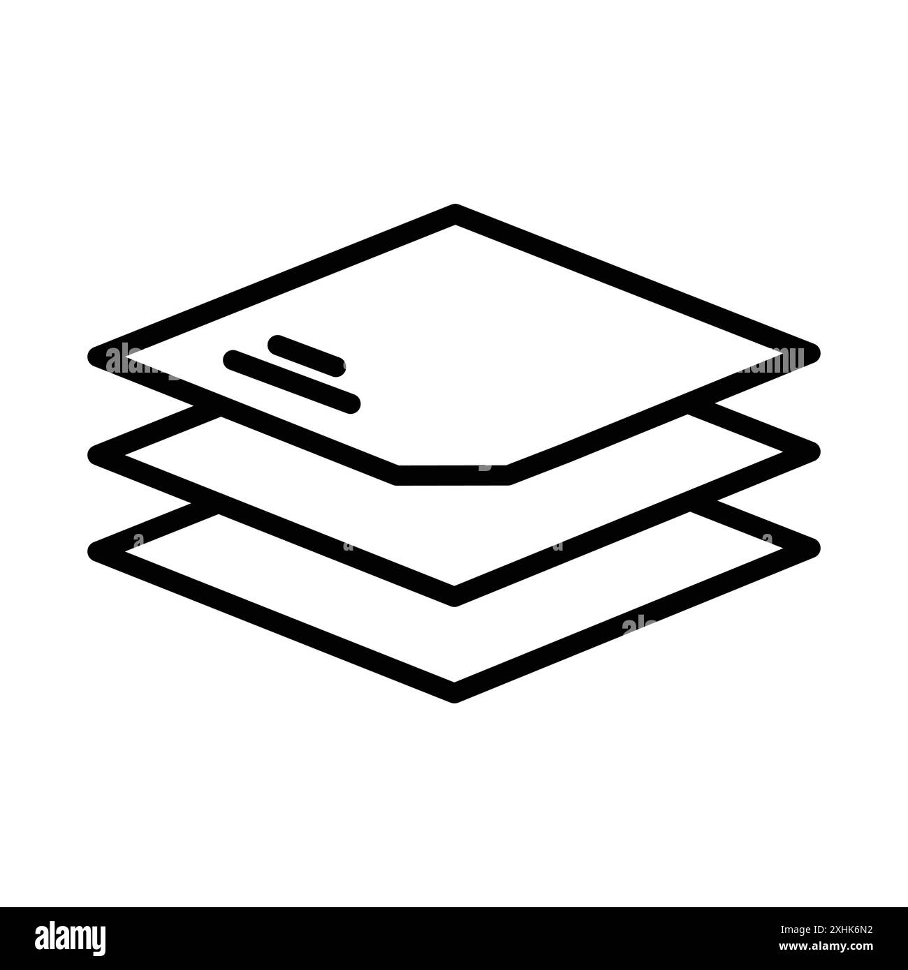 Layers Icon Black Line Art Vector In Black And White Outline Set Collection Sign Stock Vector