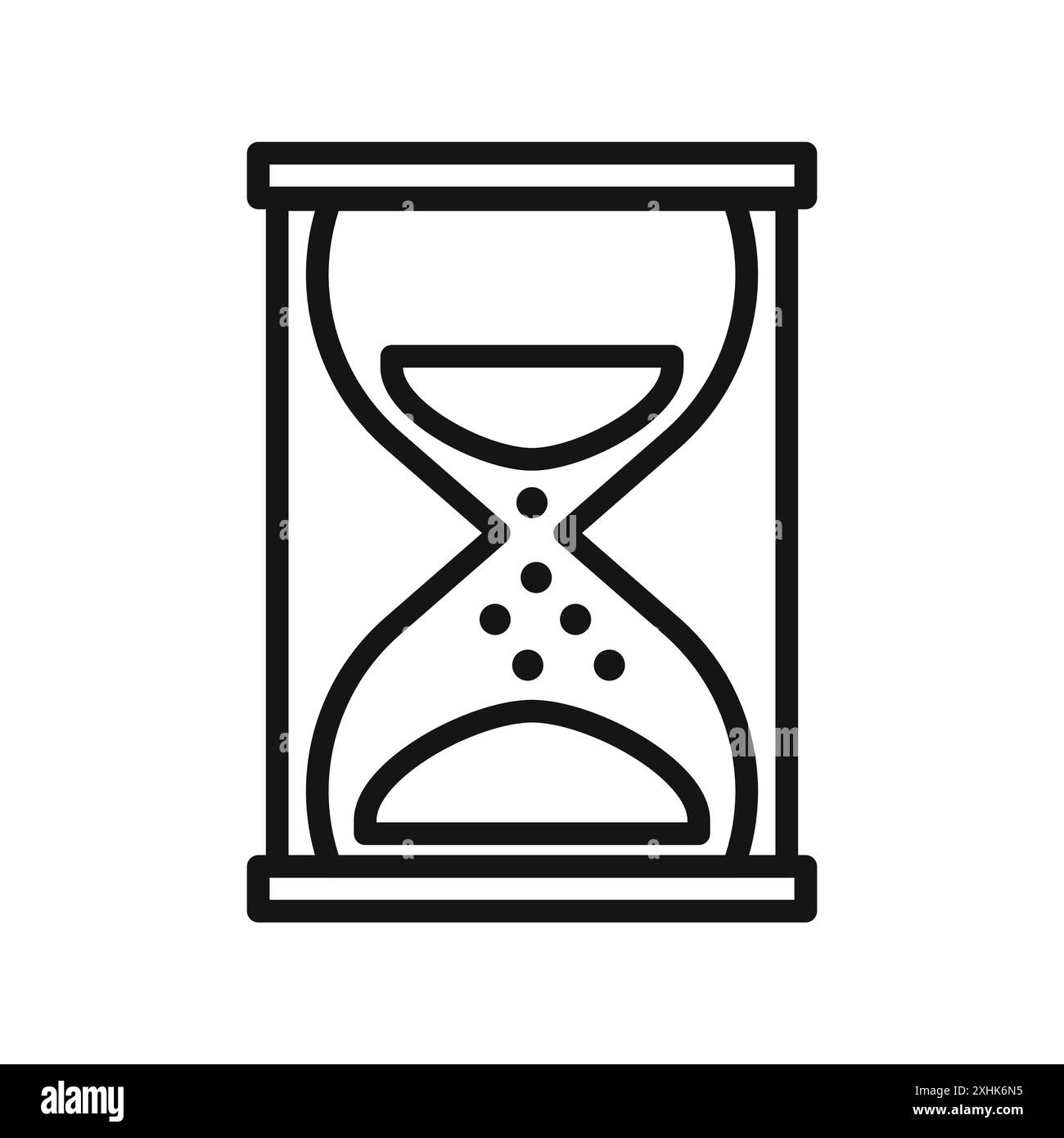Hourglass icon Black line art vector in black and white outline set ...