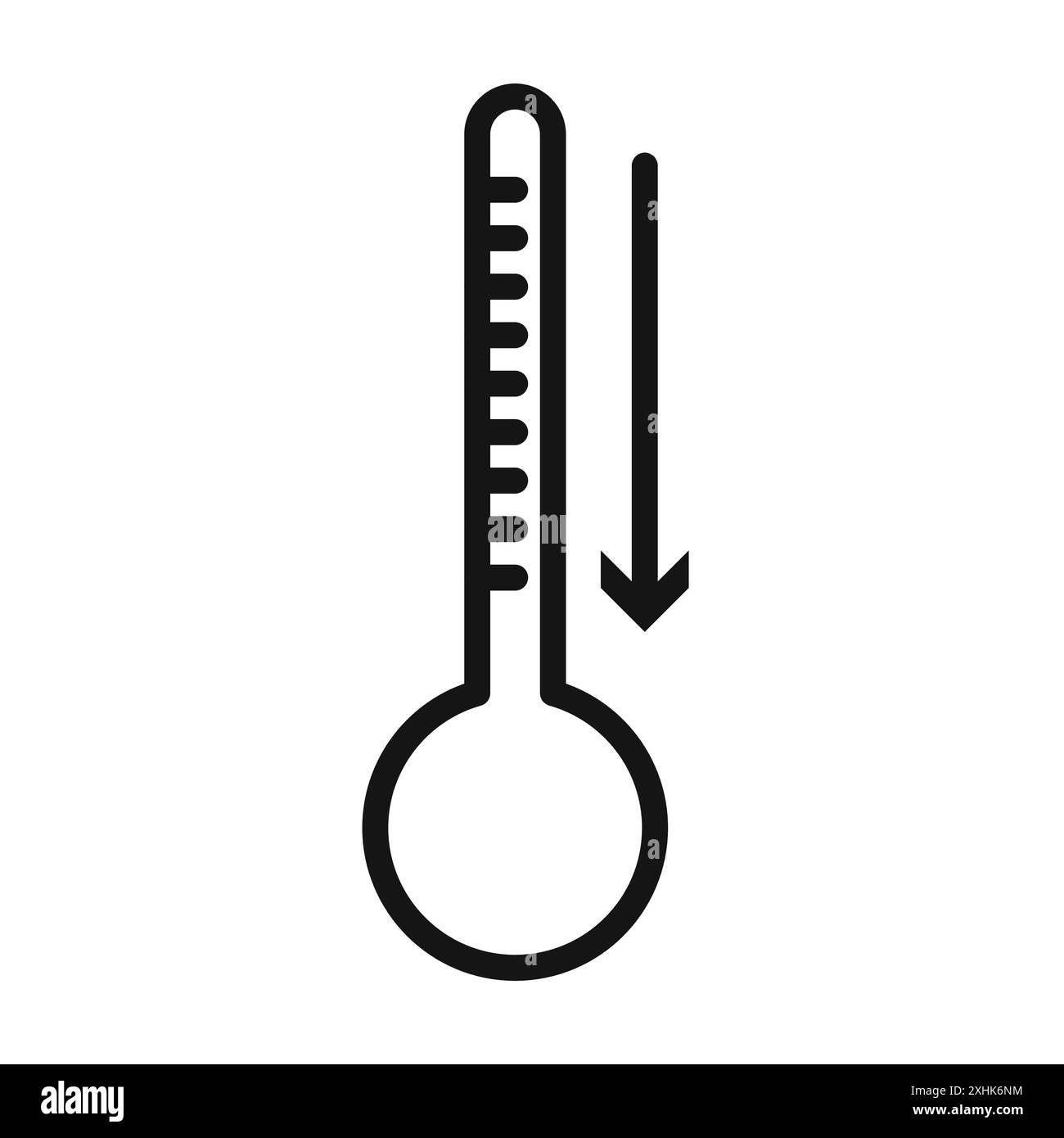 Low Temperature icon Black line art vector in black and white outline ...