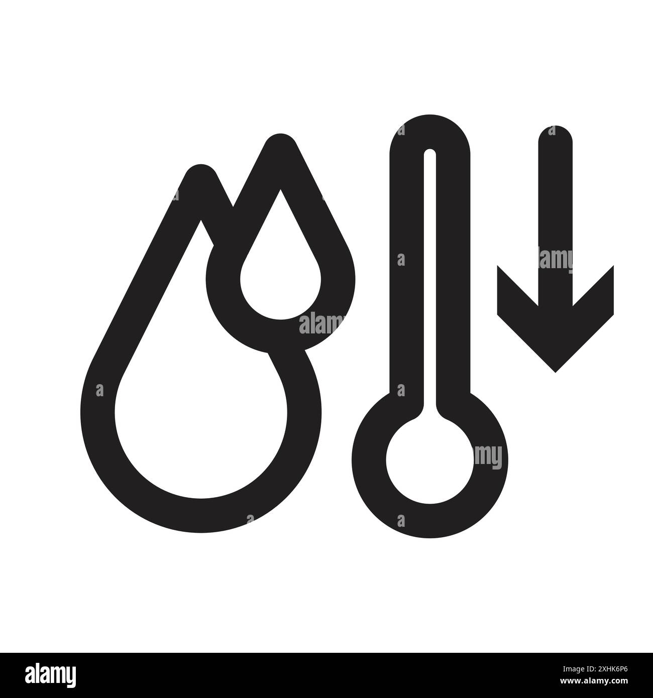 Humidity icon Black line art vector in black and white outline set ...