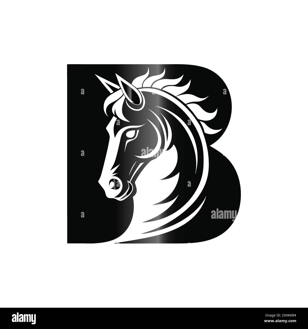 letter B Horse's head luxury logo and icon vector illustration template ...