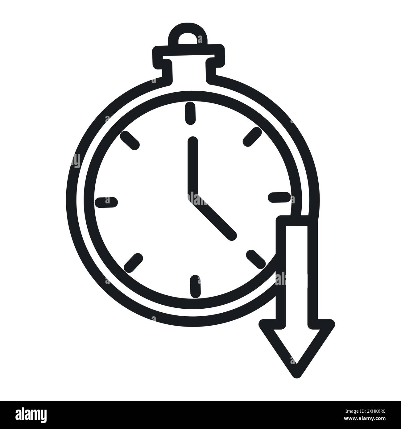 Down time icon Black line art vector in black and white outline set ...