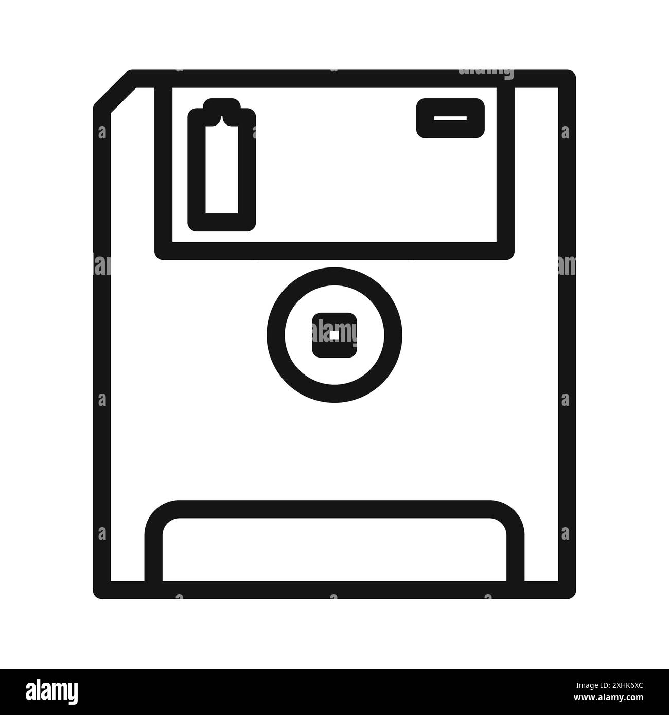 Floppy disk icon Black line art vector in black and white outline set collection sign Stock ...