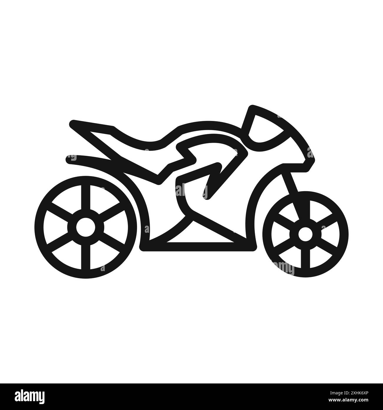Motorcycle icon Black line art vector in black and white outline set ...