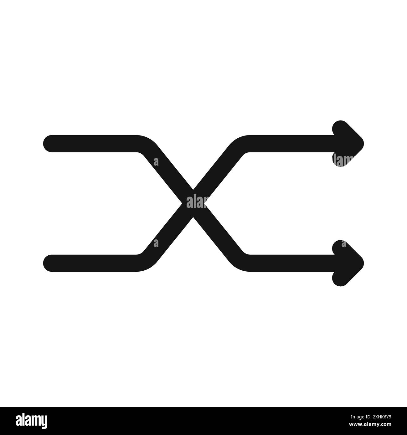 Shuffle icon Black line art vector in black and white outline set ...