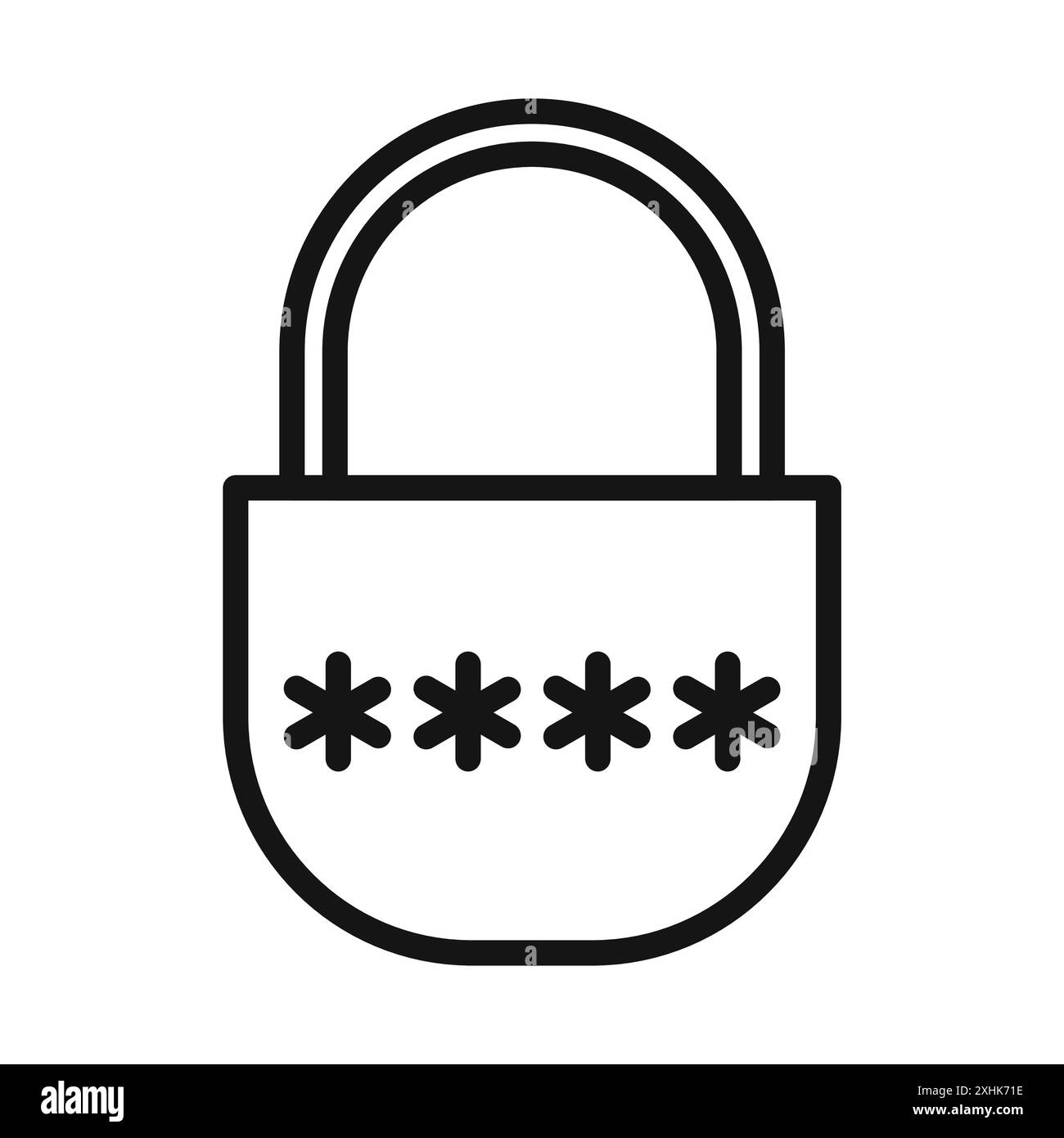 Password icon Black line art vector in black and white outline set ...