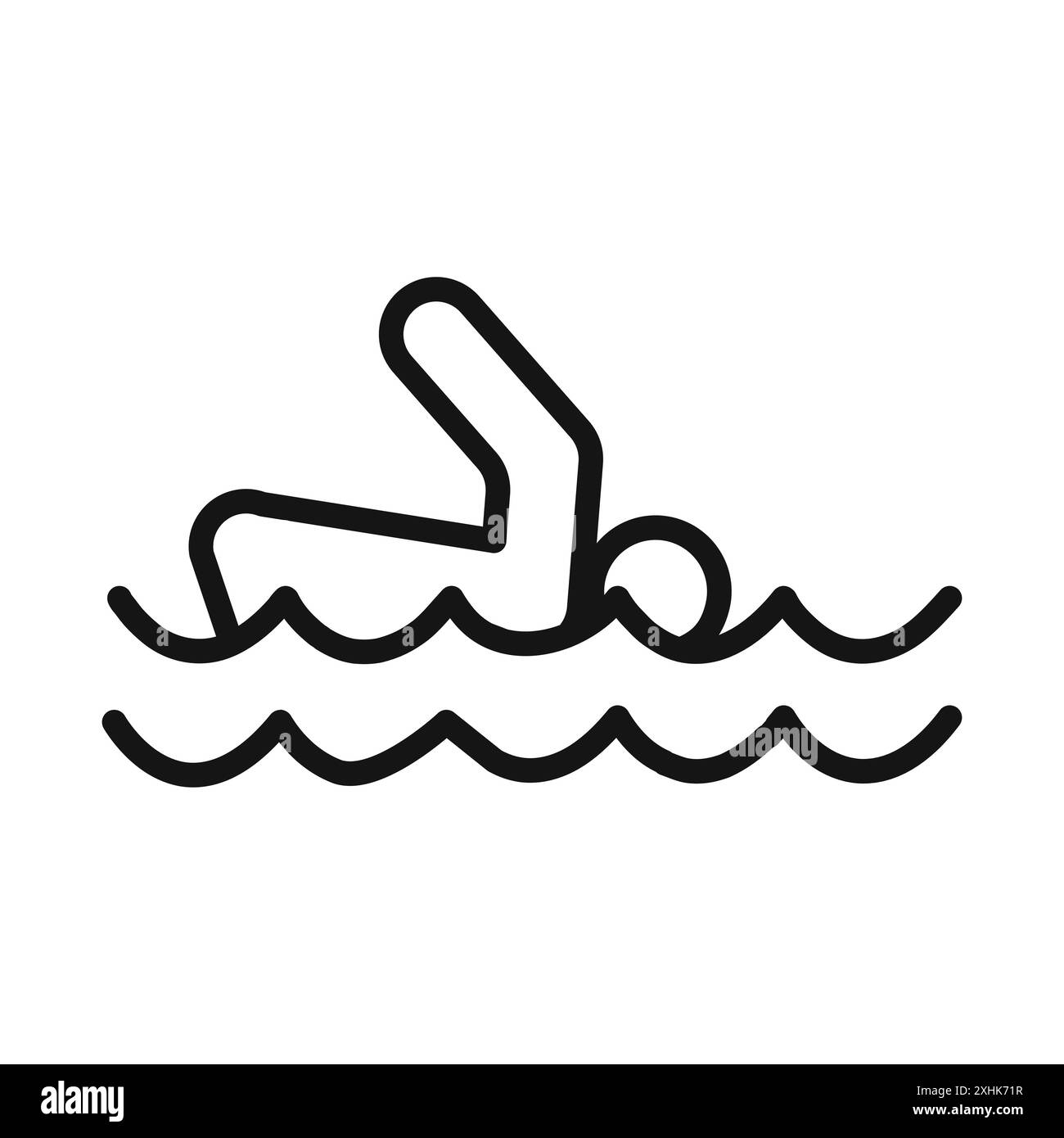 Swimmer icon Black line art vector in black and white outline set ...