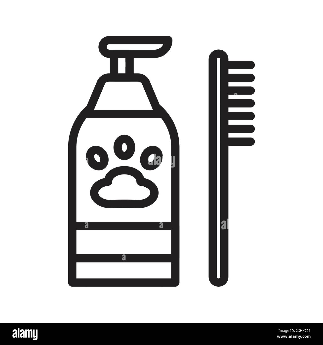 Pet grooming icon Black line art vector in black and white outline set ...