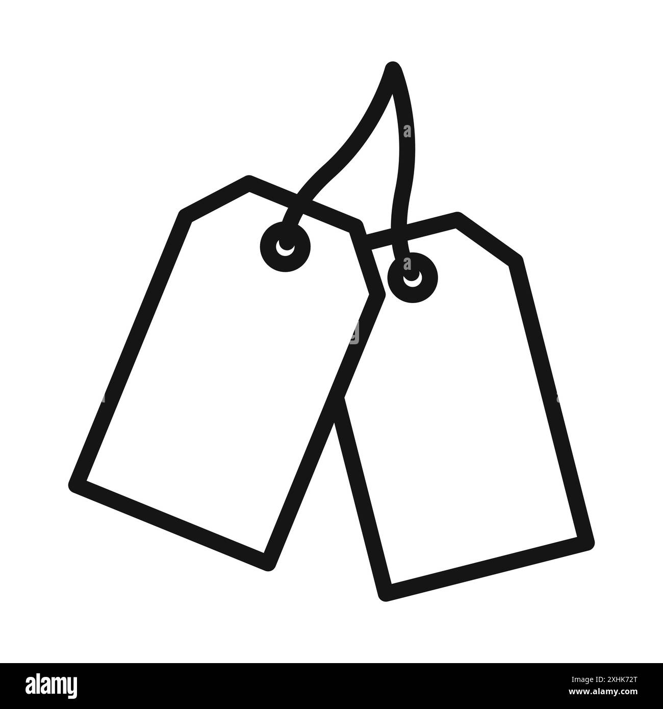 Tags icon Black line art vector in black and white outline set ...