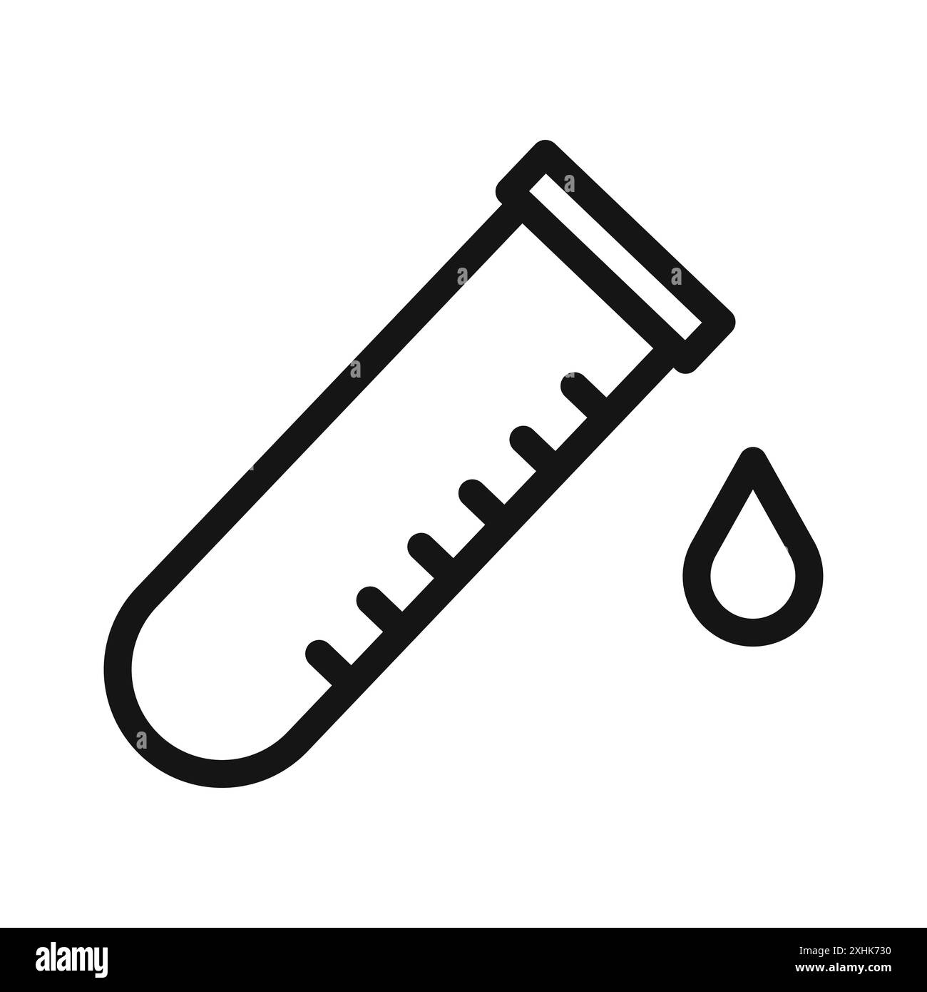 Test tube icon Black line art vector in black and white outline set ...