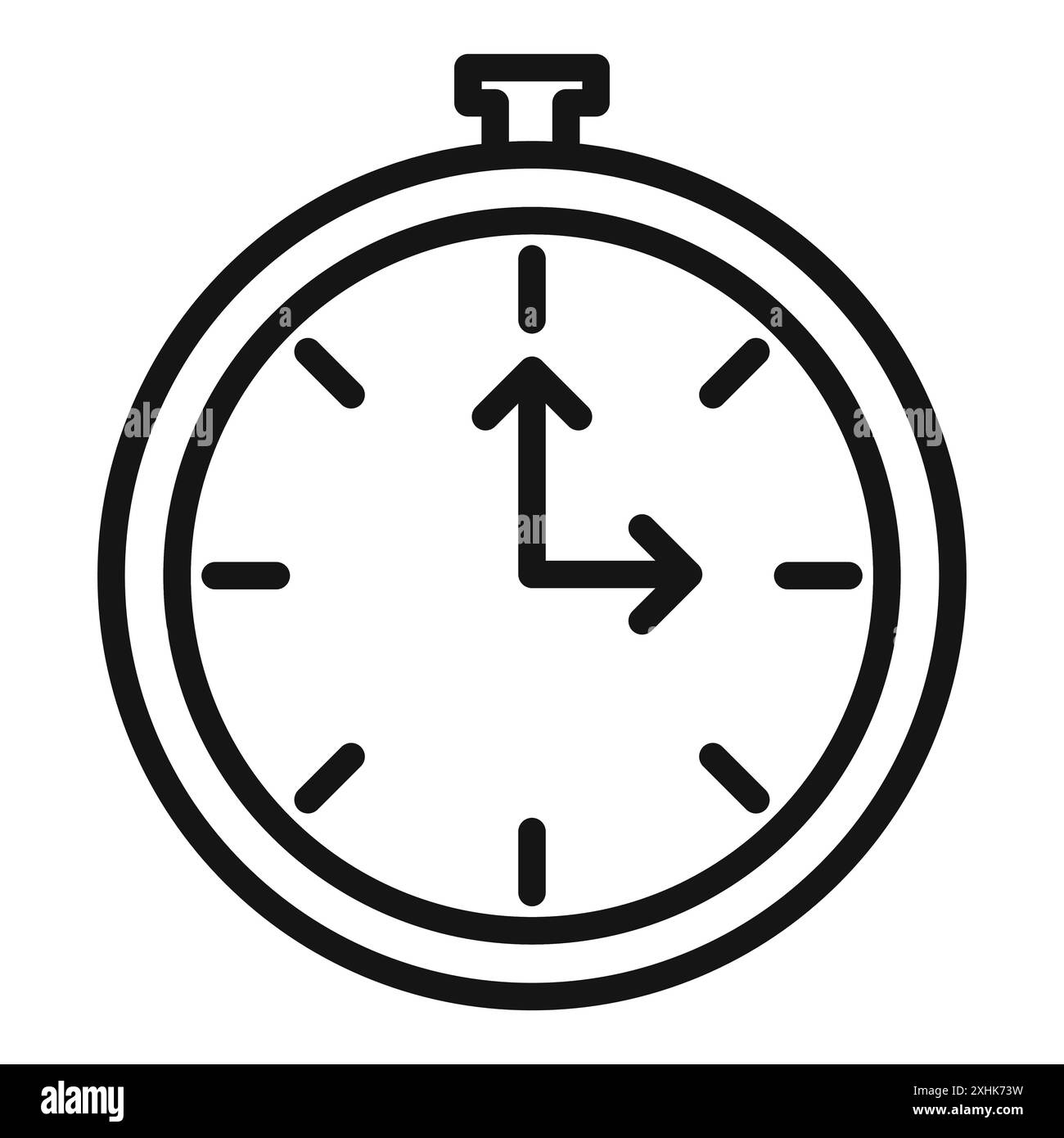 Time clock icon Black line art vector in black and white outline set ...