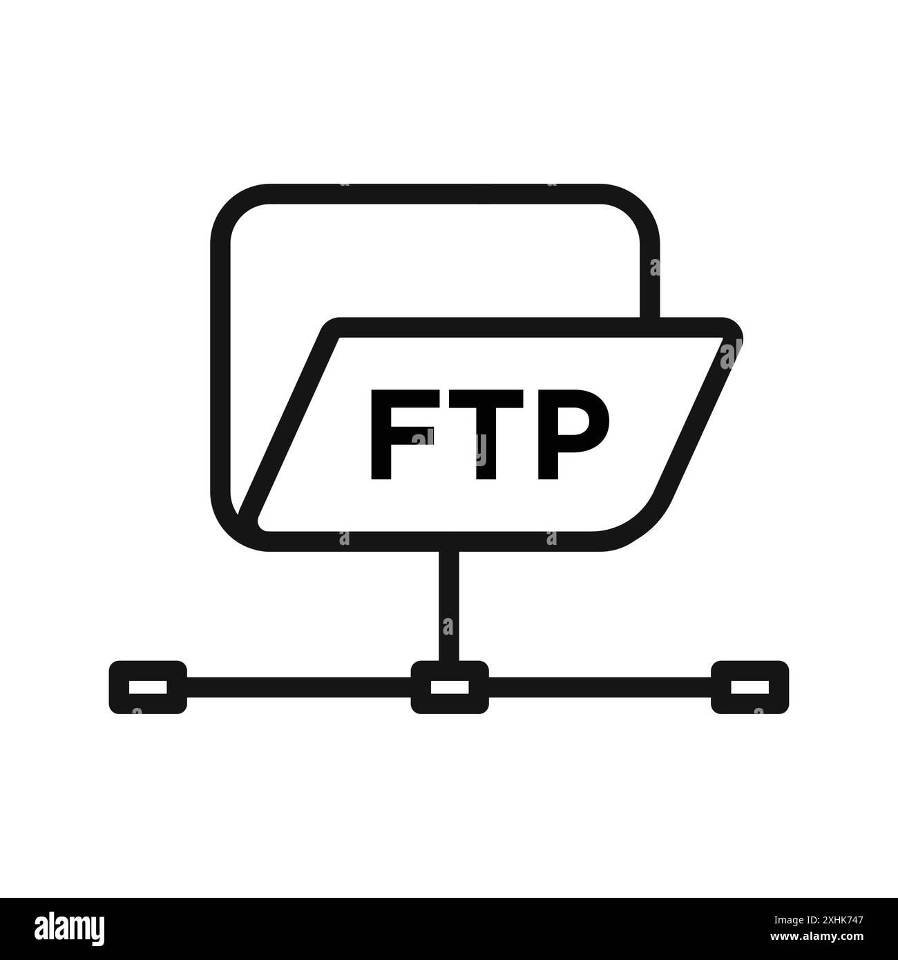FTP icon Black line art vector in black and white outline set collection sign Stock Vector Image ...