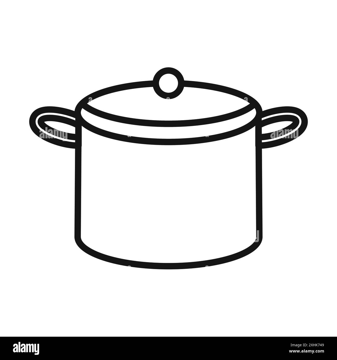 Pot icon Black line art vector in black and white outline set ...