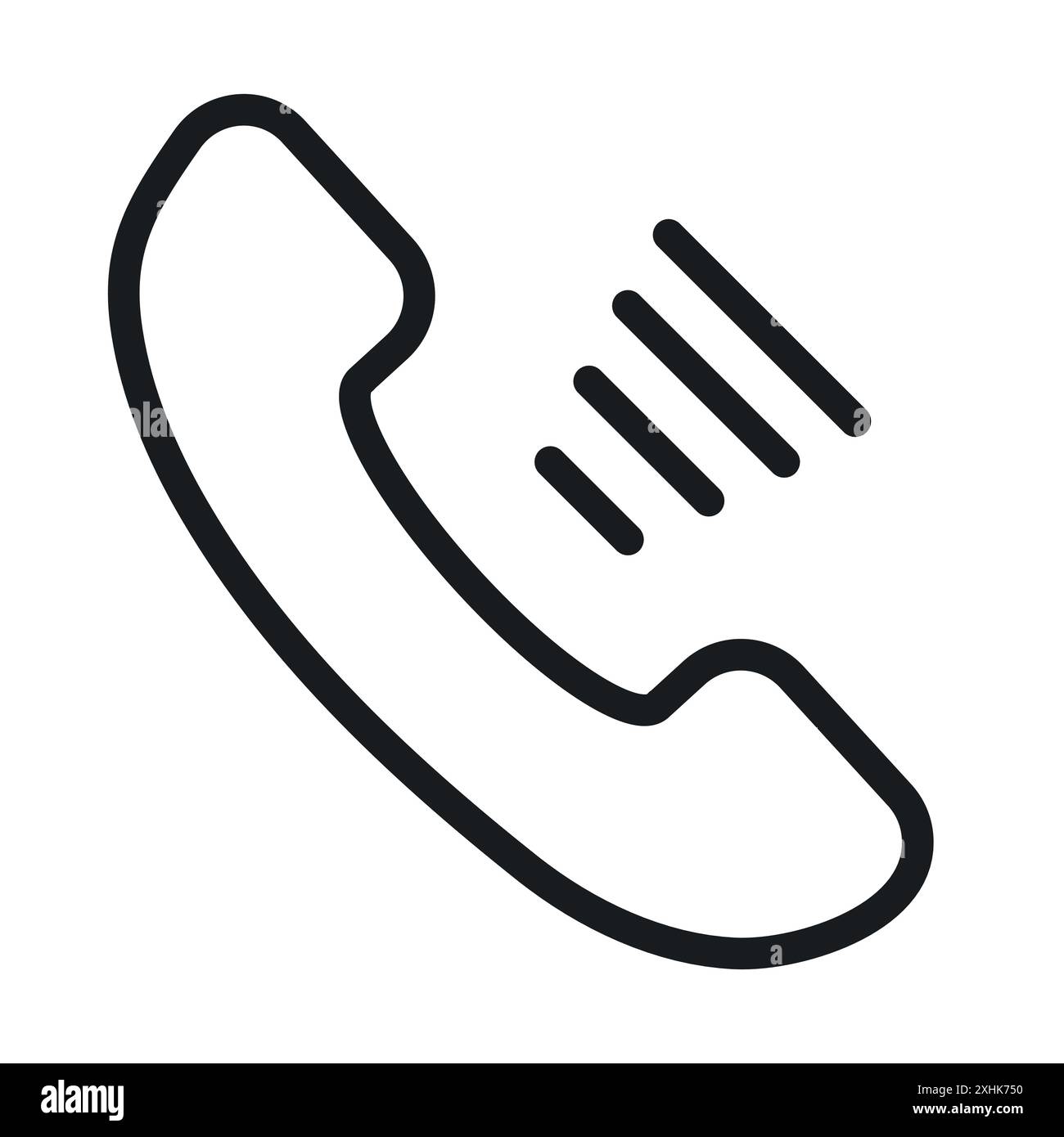 Phone call icon Black line art vector in black and white outline set ...