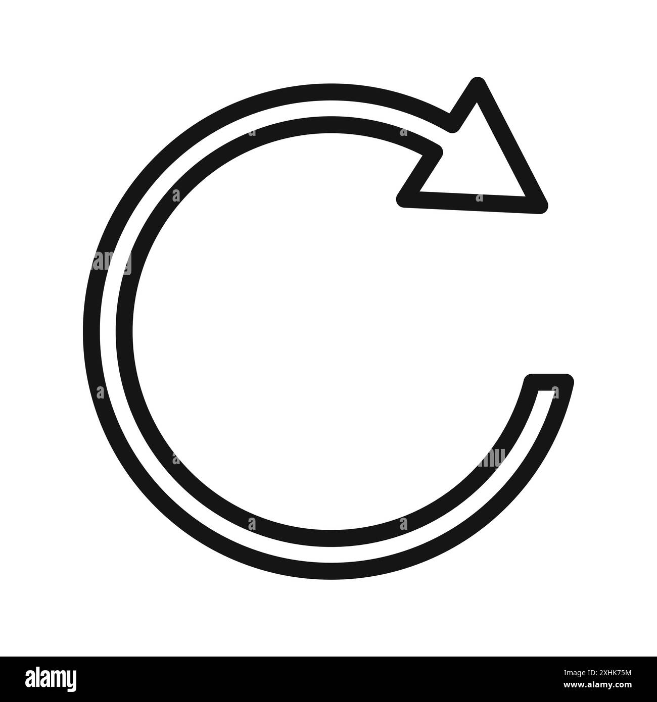 Rotate right icon Black line art vector in black and white outline set ...