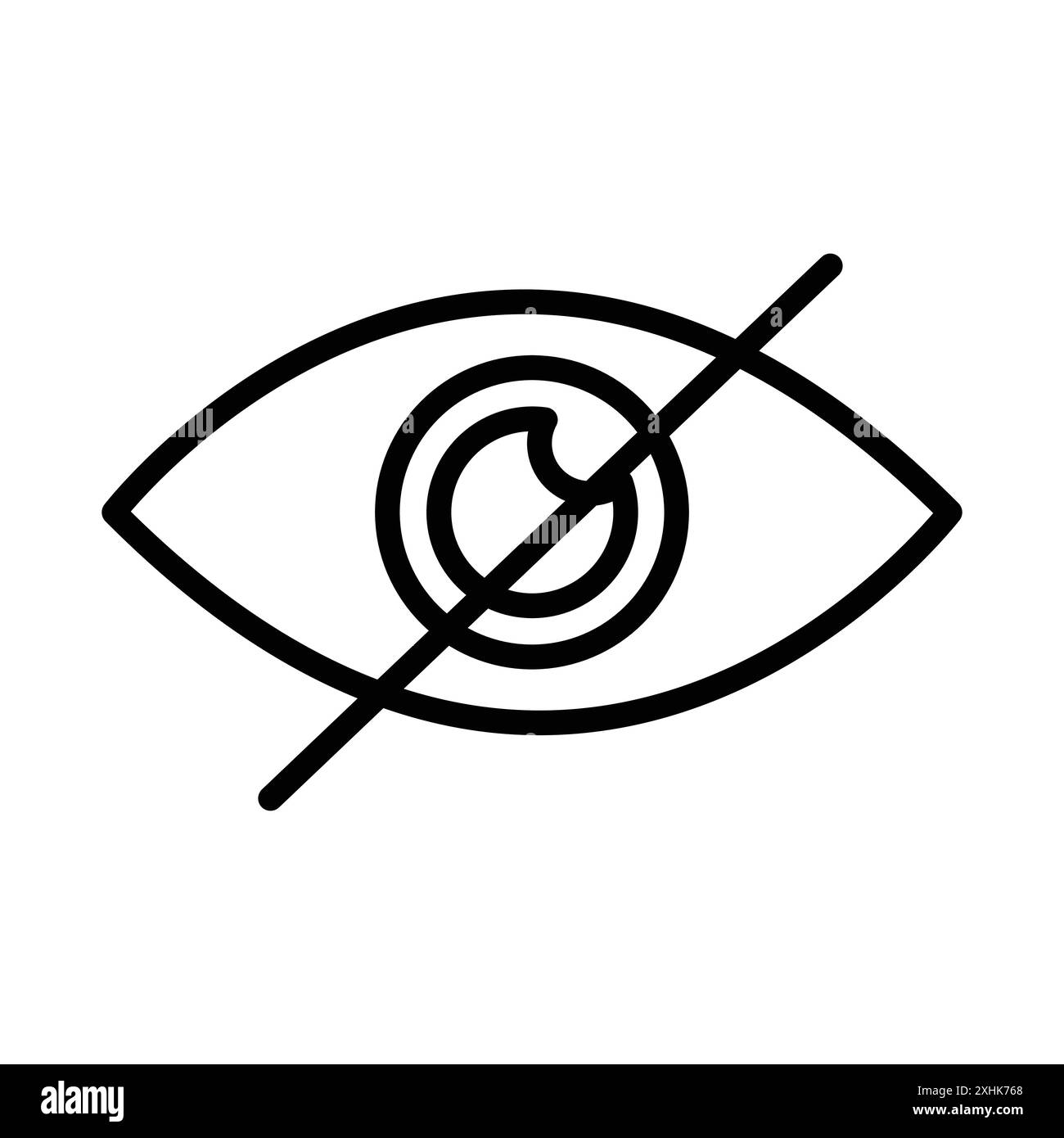 Eye crossed icon Black line art vector in black and white outline set ...