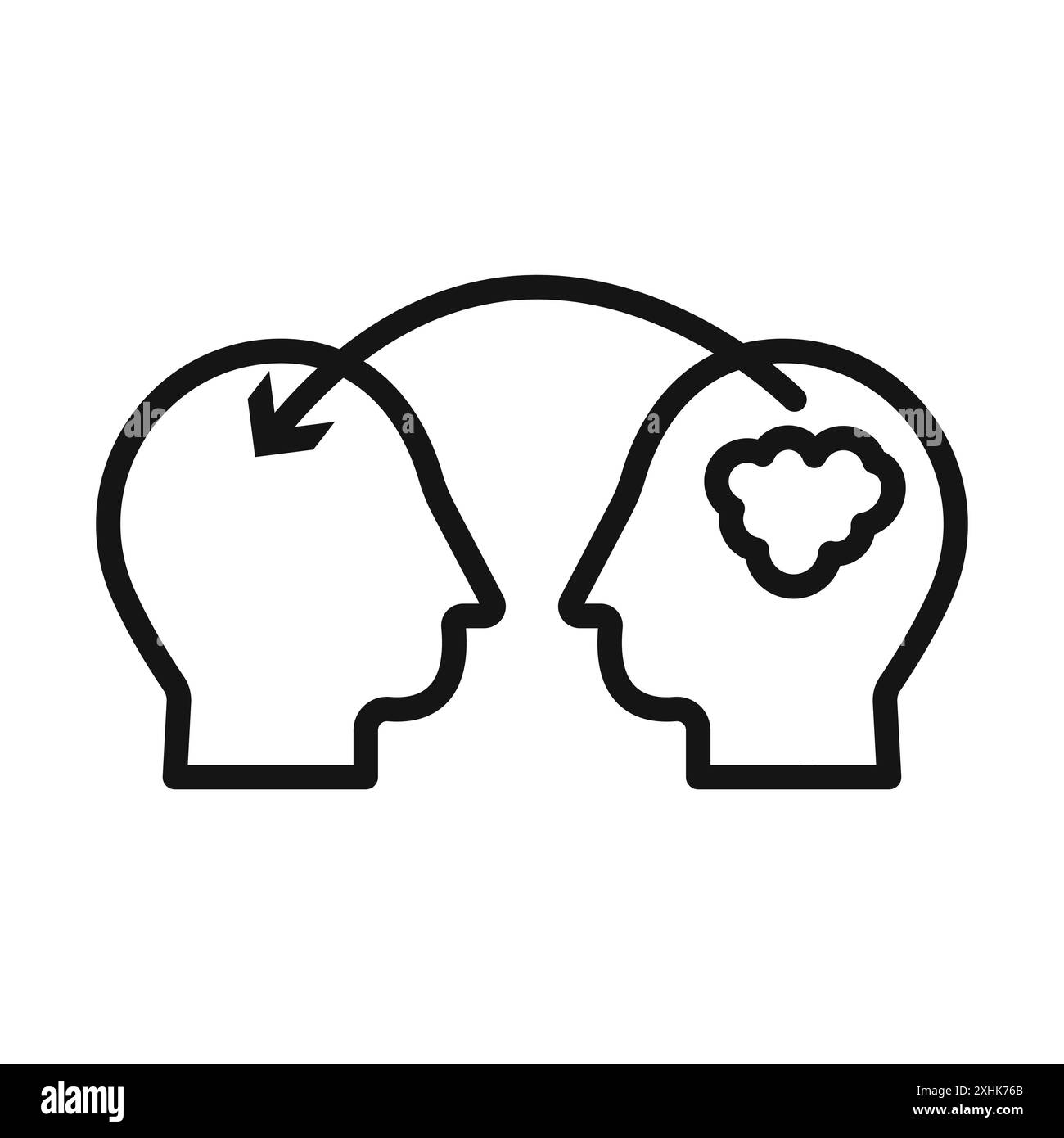 Share thoughts icon Black line art vector in black and white outline ...