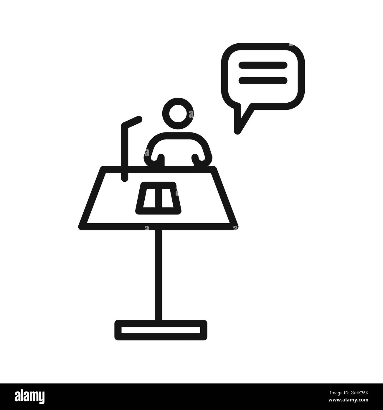 Presentation icon Black line art vector in black and white outline set collection sign Stock ...