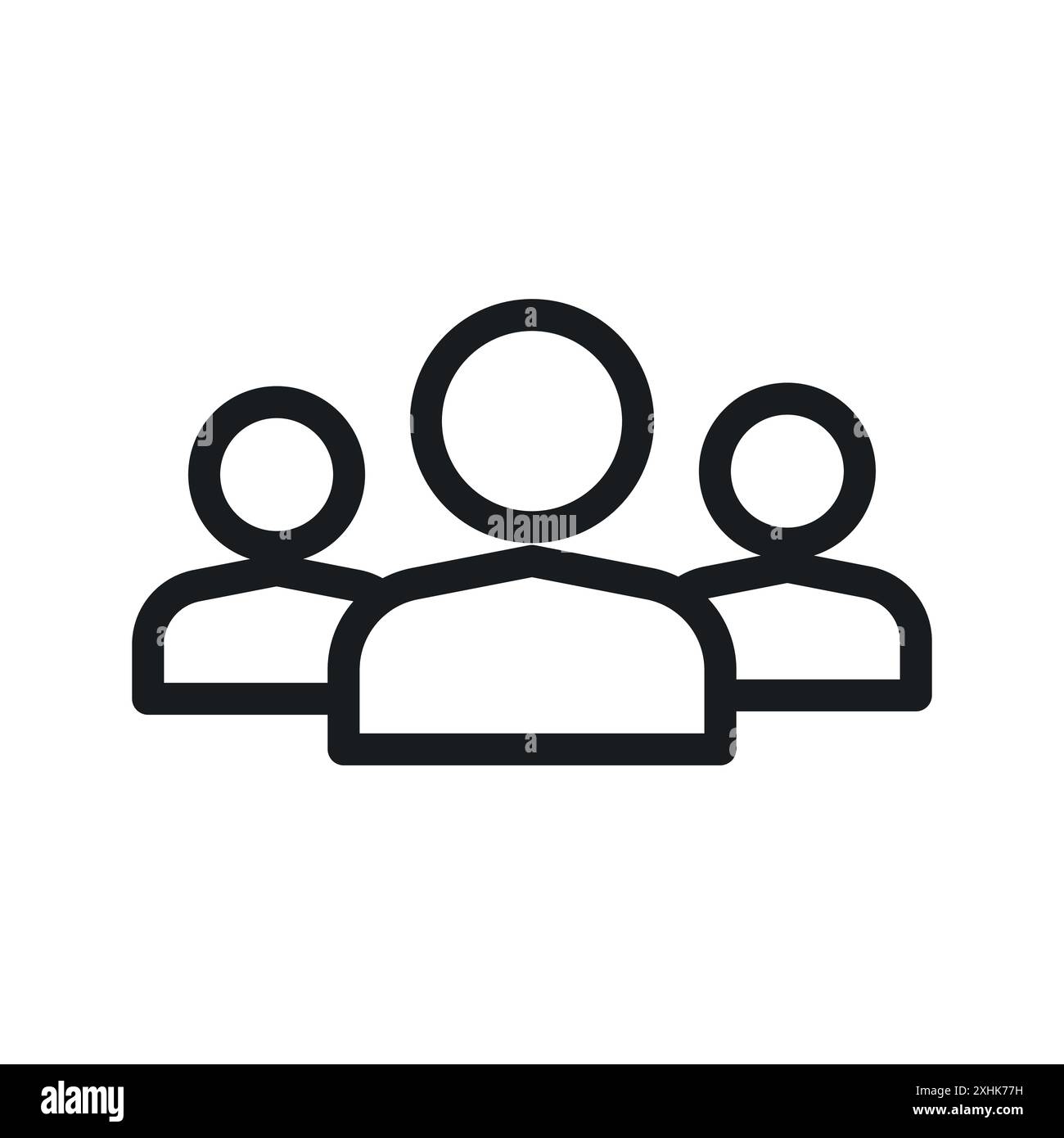 Users icon Black line art vector in black and white outline set ...