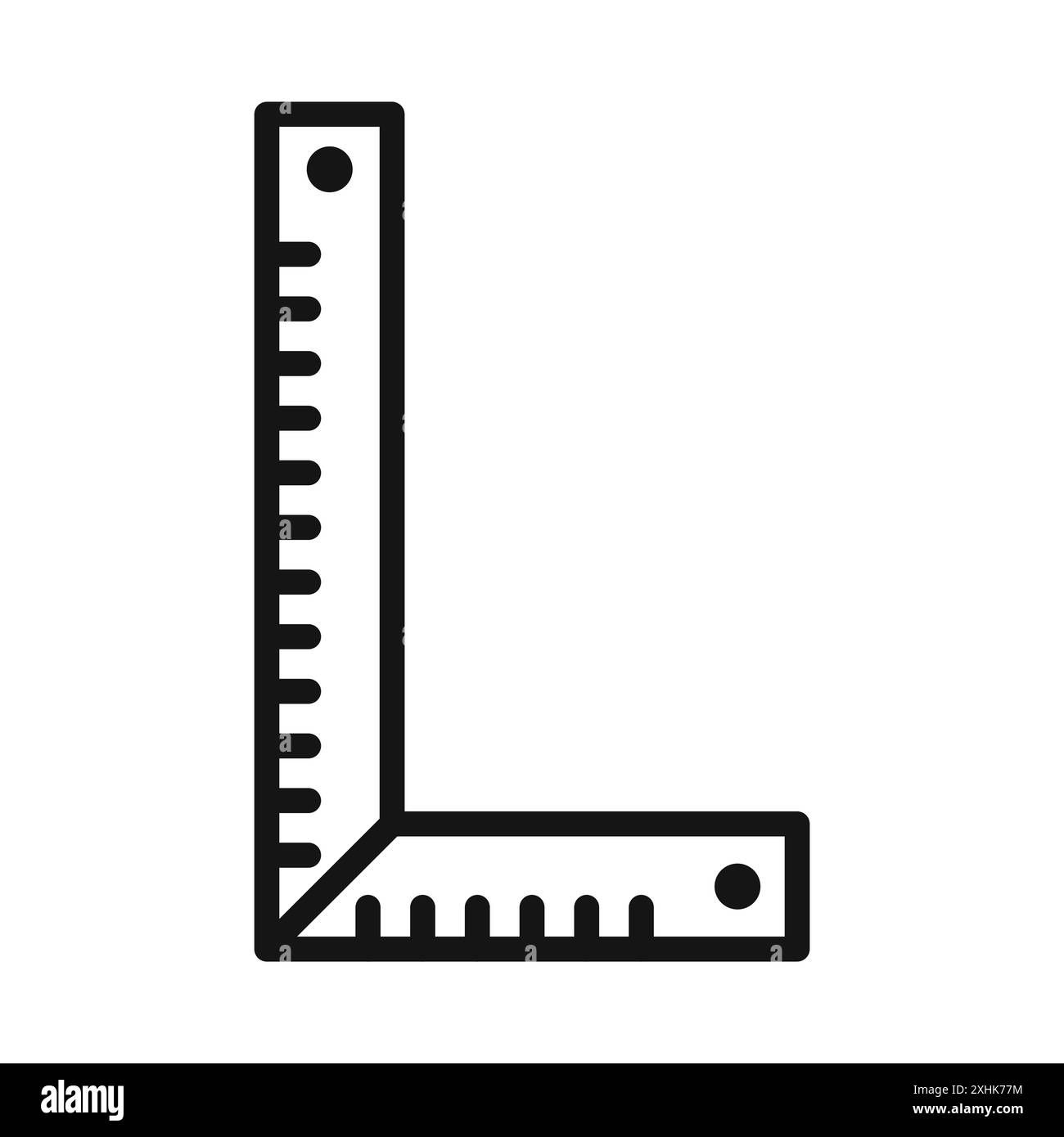 Ruler combined icon Black line art vector in black and white outline ...