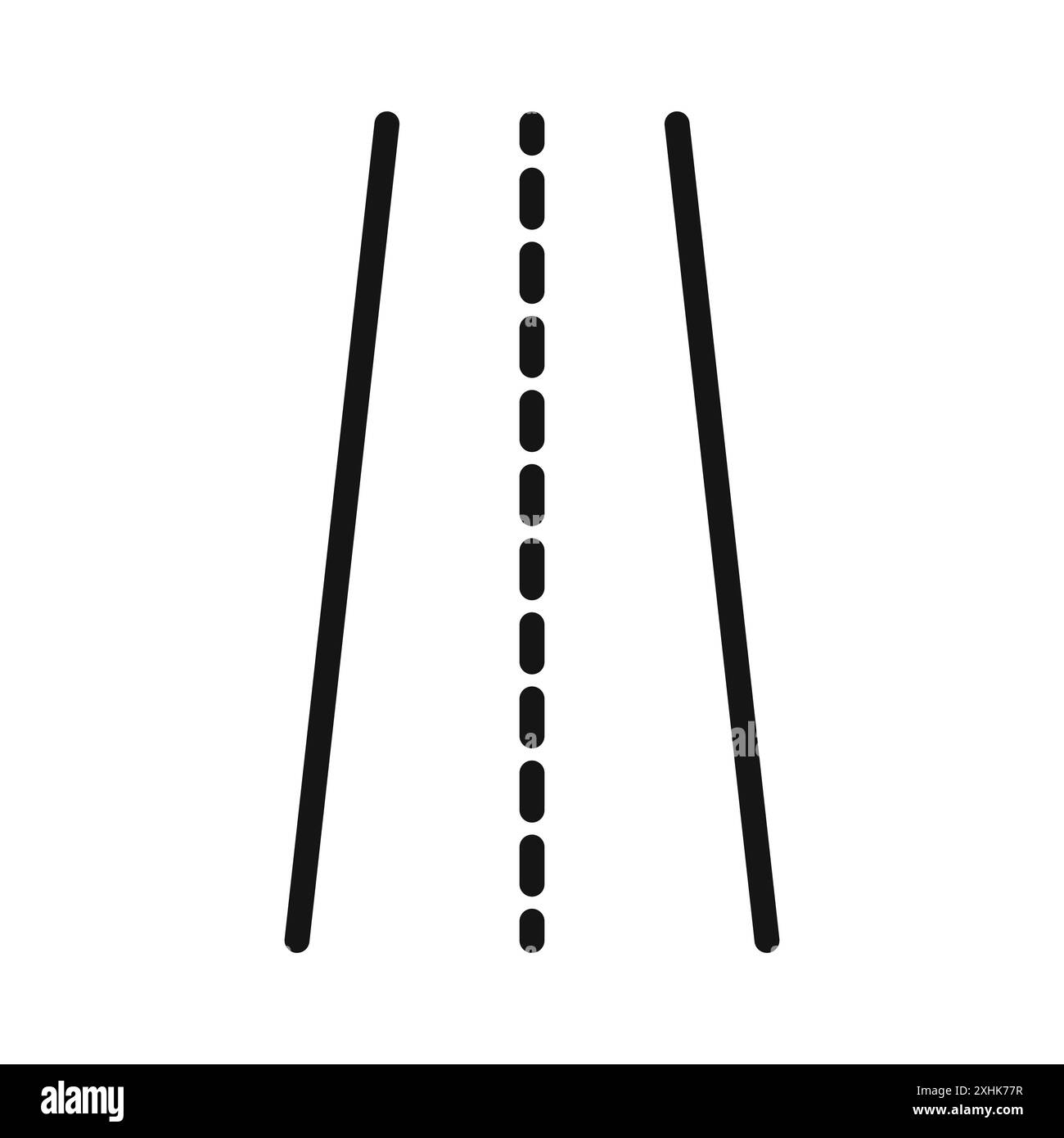 Road Icon Black Line Art Vector In Black And White Outline Set Collection Sign Stock Vector