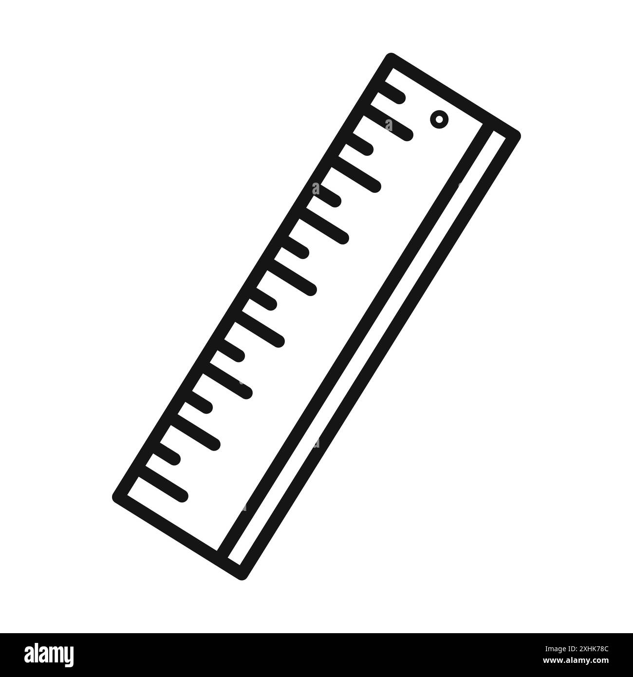 Ruler icon Black line art vector in black and white outline set ...