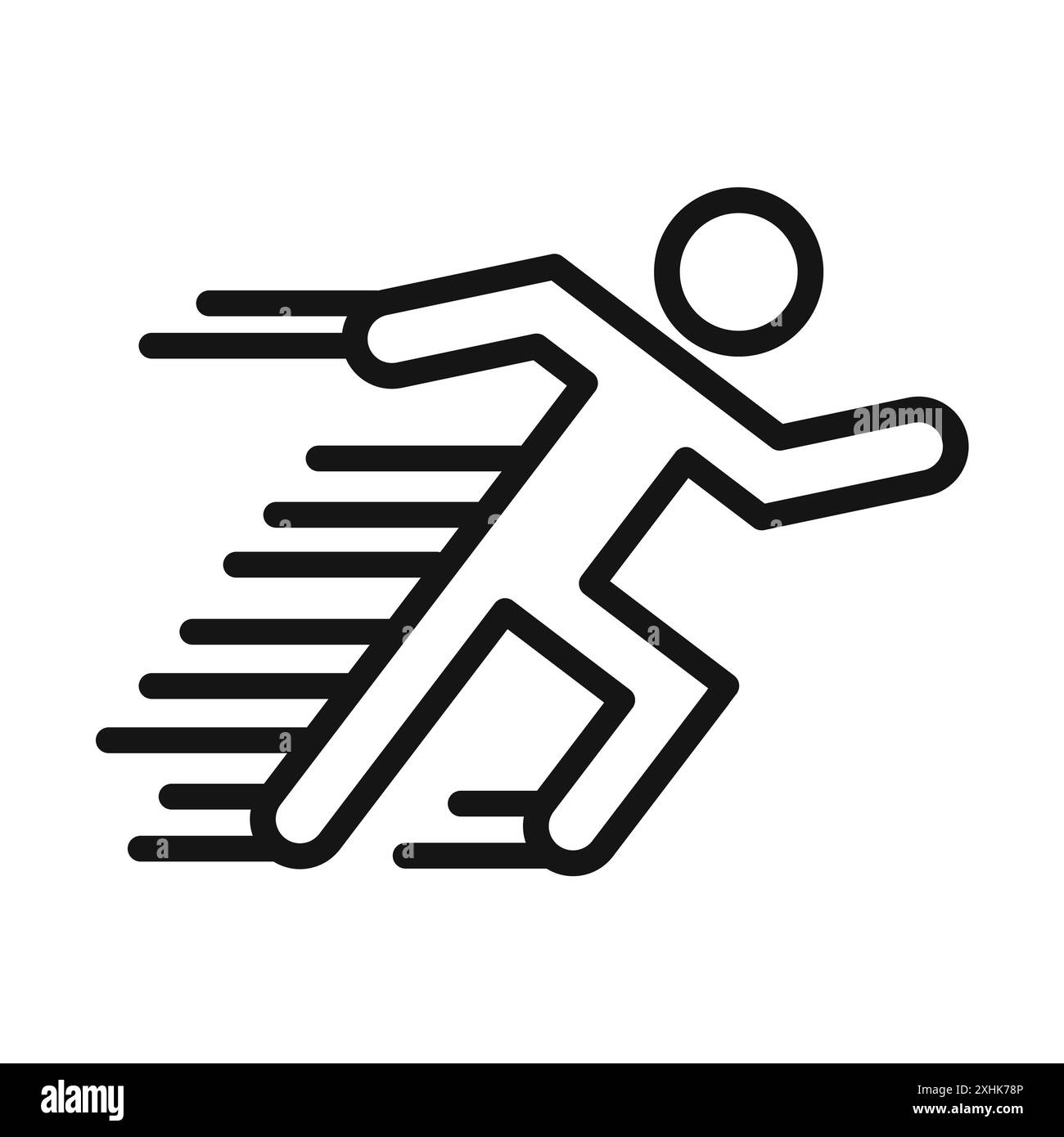 Running icon Black line art vector in black and white outline set collection sign Stock Vector ...
