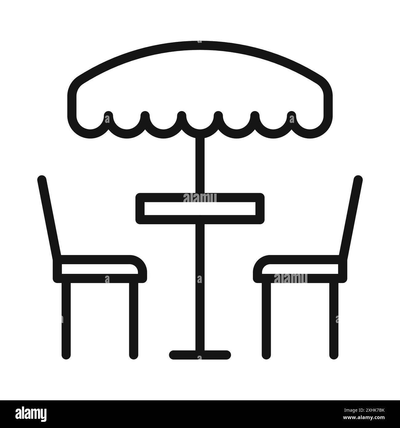 Terrace Icon Black Line Art Vector In Black And White Outline Set Collection Sign Stock Vector