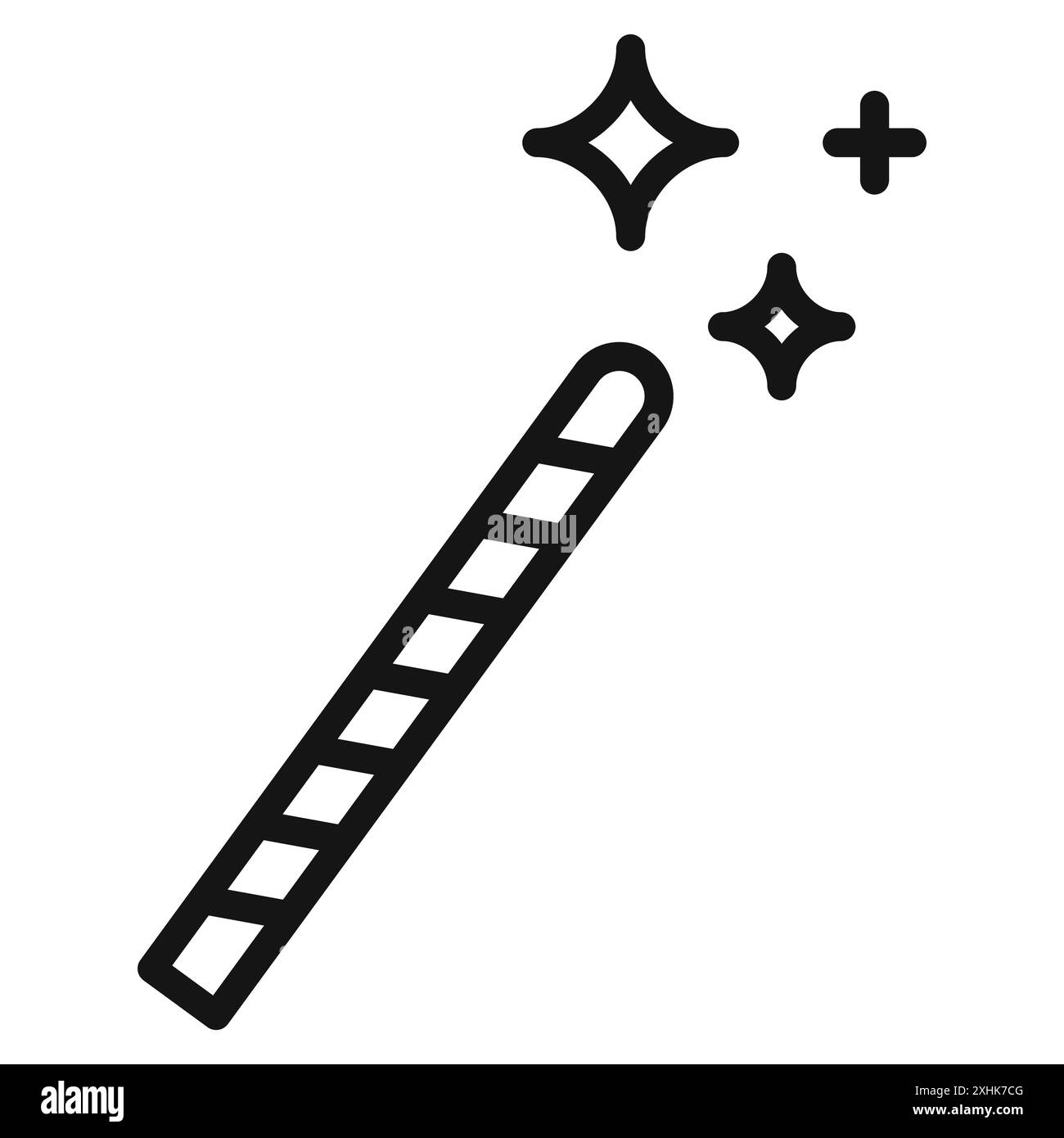 Magic wand icon Black line art vector in black and white outline set ...