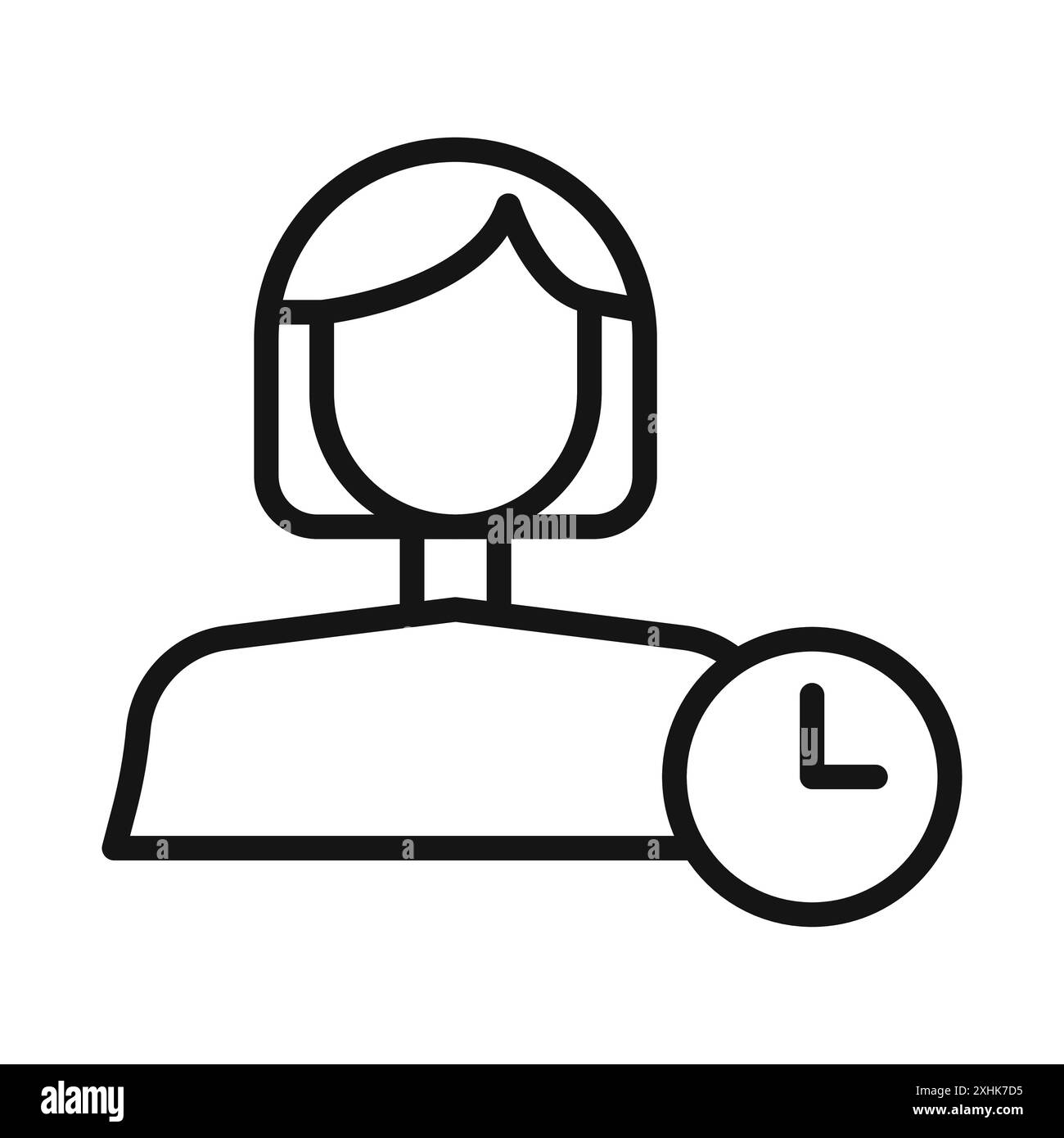 User time icon Black line art vector in black and white outline set collection sign Stock Vector ...