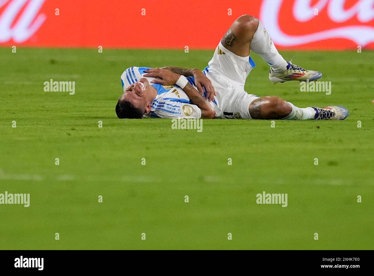 Argentina's Angel Di Maria grimaces in pain during the Copa America ...
