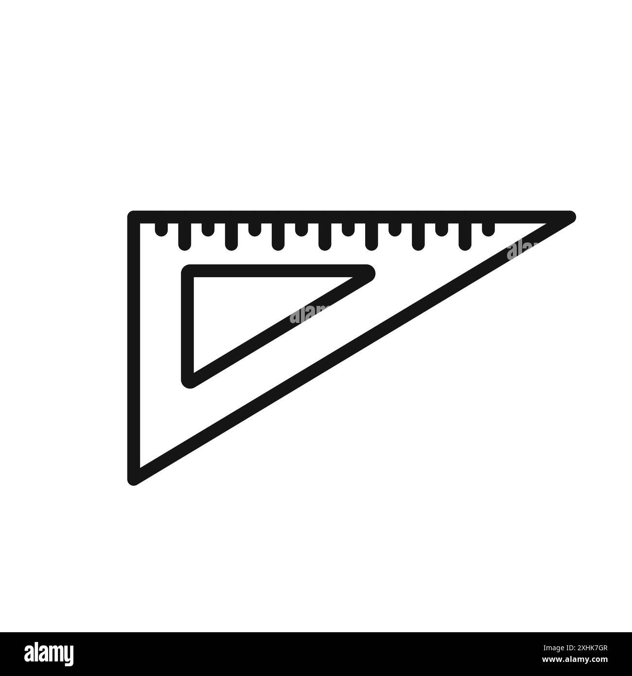 Triangle ruler black icon vector image Stock Vector Image & Art - Alamy