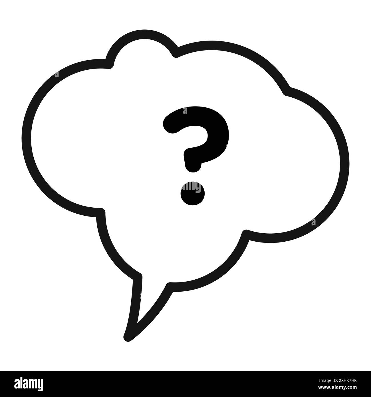 Question icon Black line art vector in black and white outline set ...