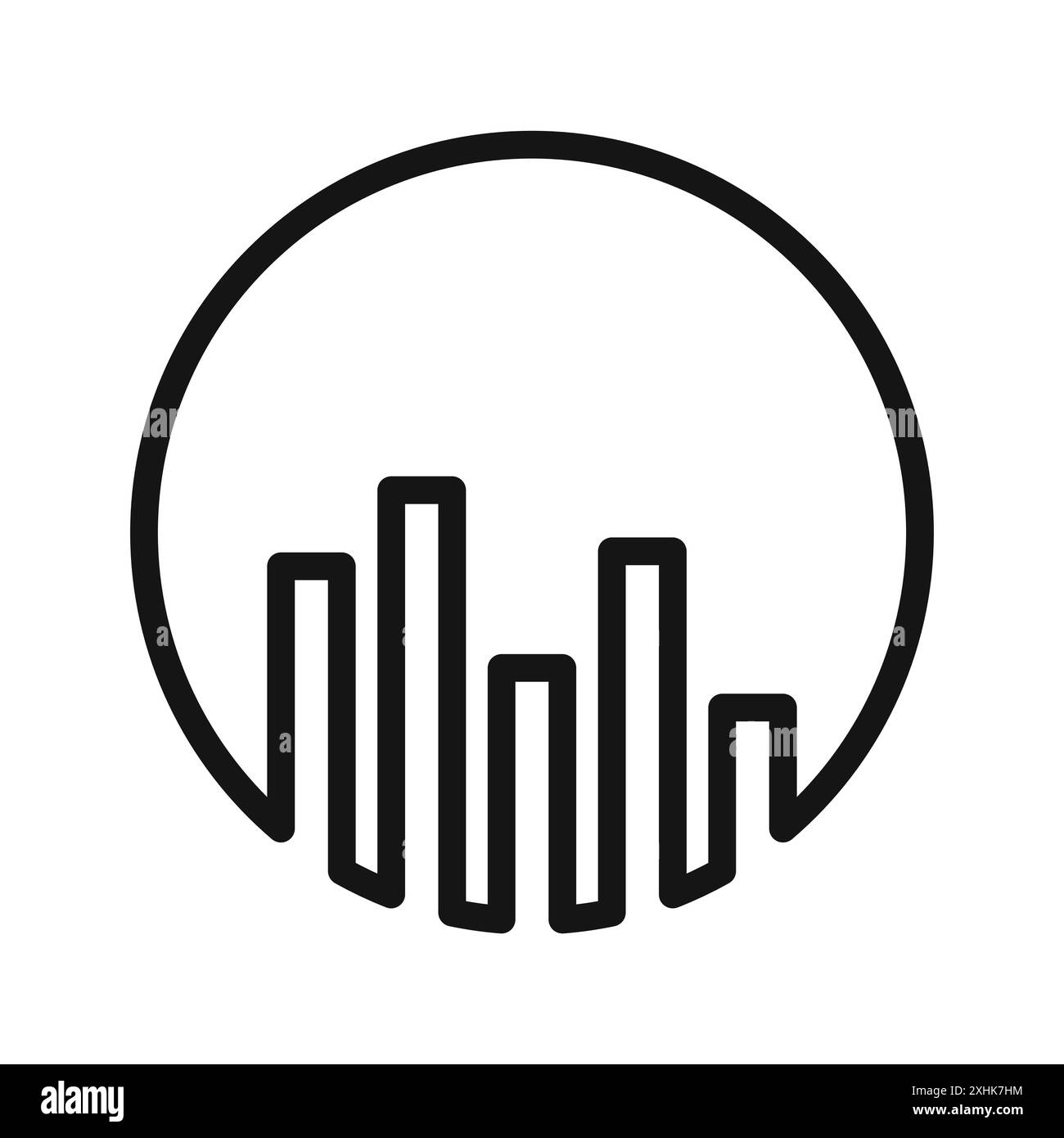 Stats icon Black line art vector in black and white outline set ...
