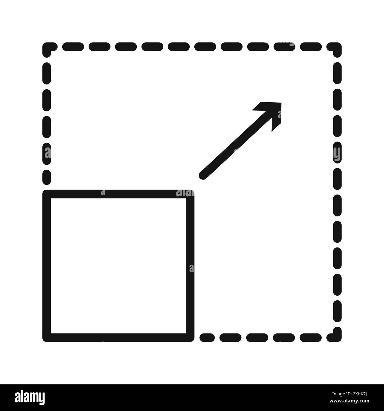 Resize icon Black line art vector in black and white outline set collection sign Stock Vector ...