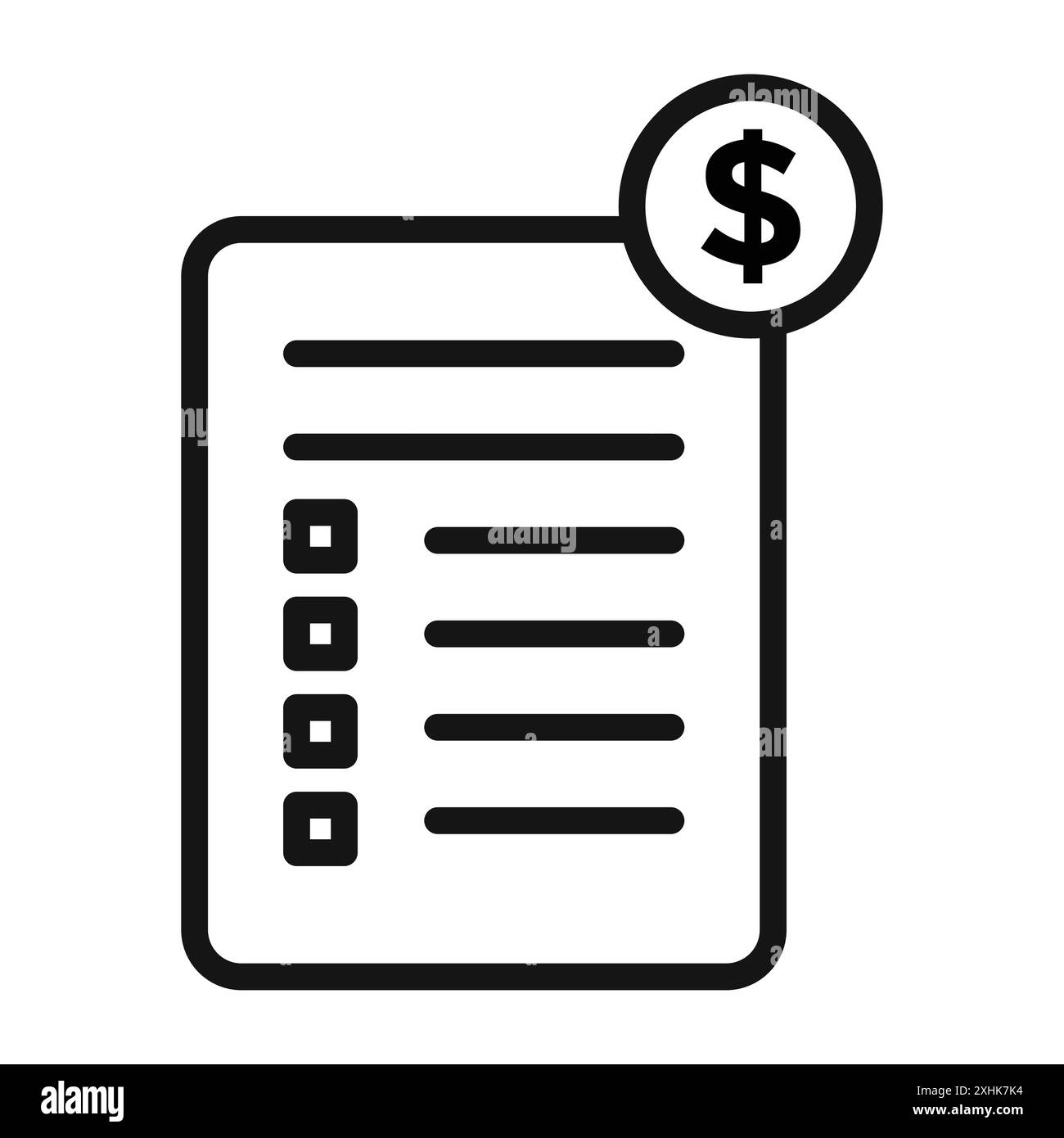 Invoice icon Black line art vector in black and white outline set ...