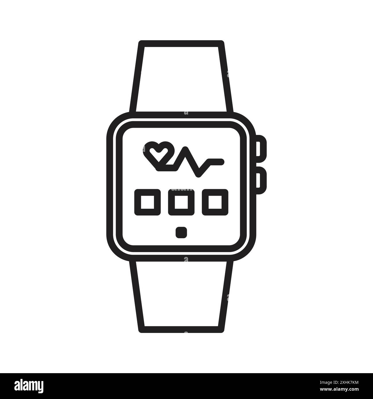 Smartwatch icon Black line art vector in black and white outline set ...